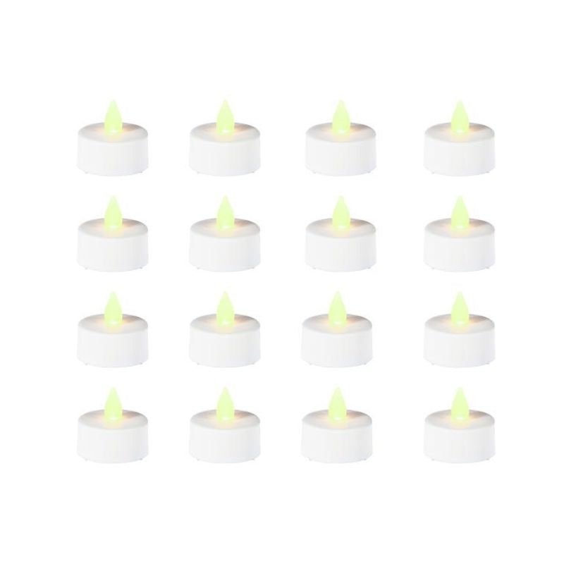 Bougie Chauffe Plat LED Blanc Piles incluses - Lot de 16 - SILUMEN | Leroy Merlin