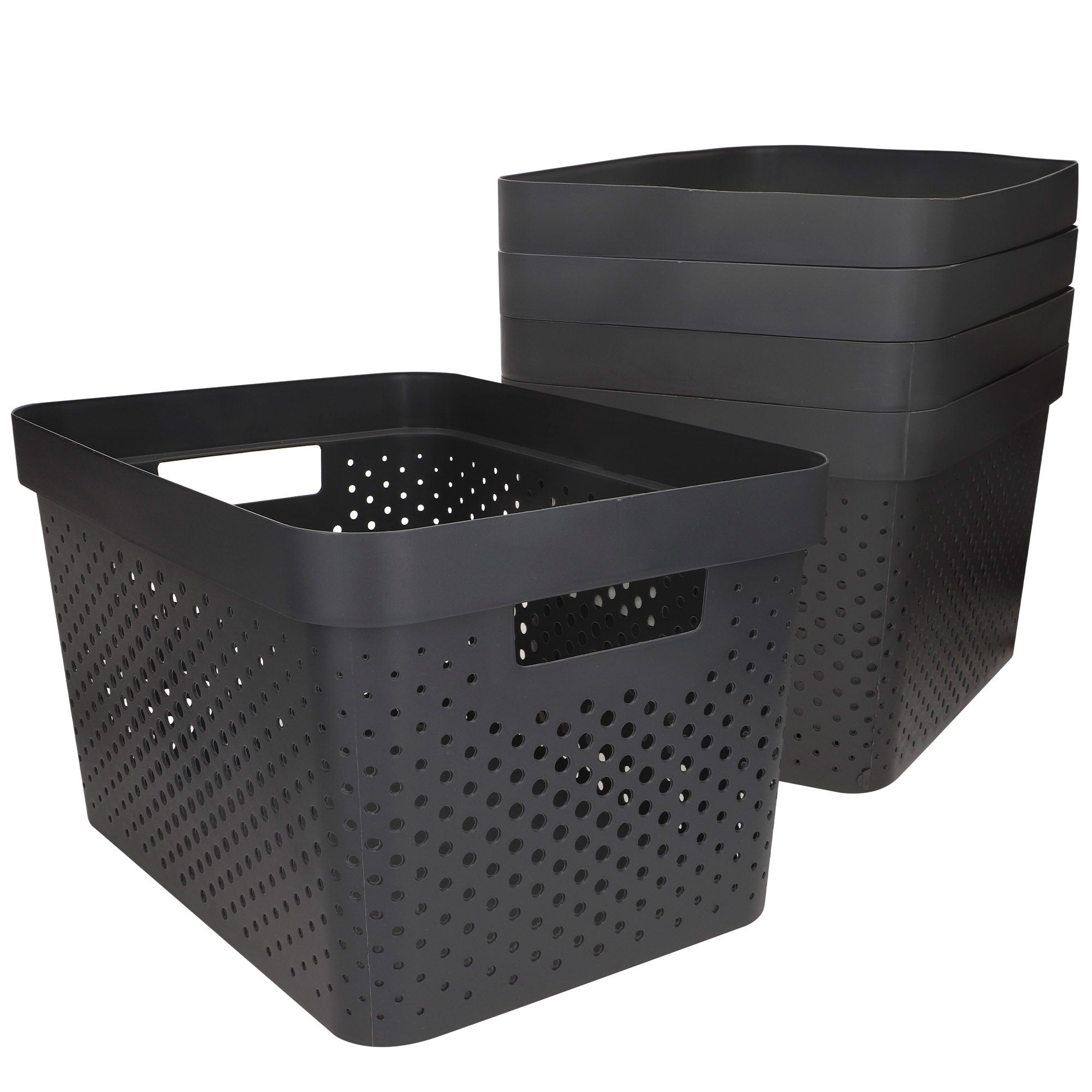 Paniers de rangement gris Curver Pack 5 Infinity 17L | Leroy Merlin