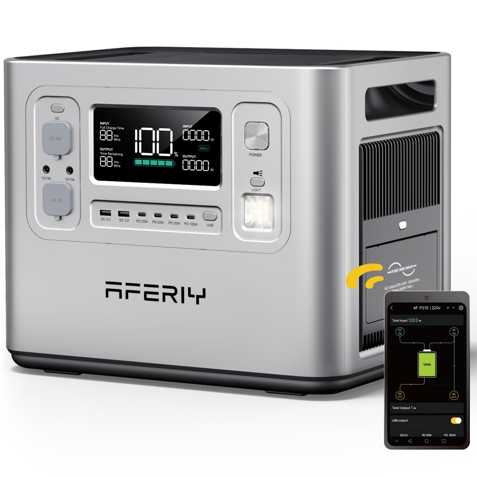 AFERIY P210 Générateur Electrique Portable 2400W, Batterie Nomade ...