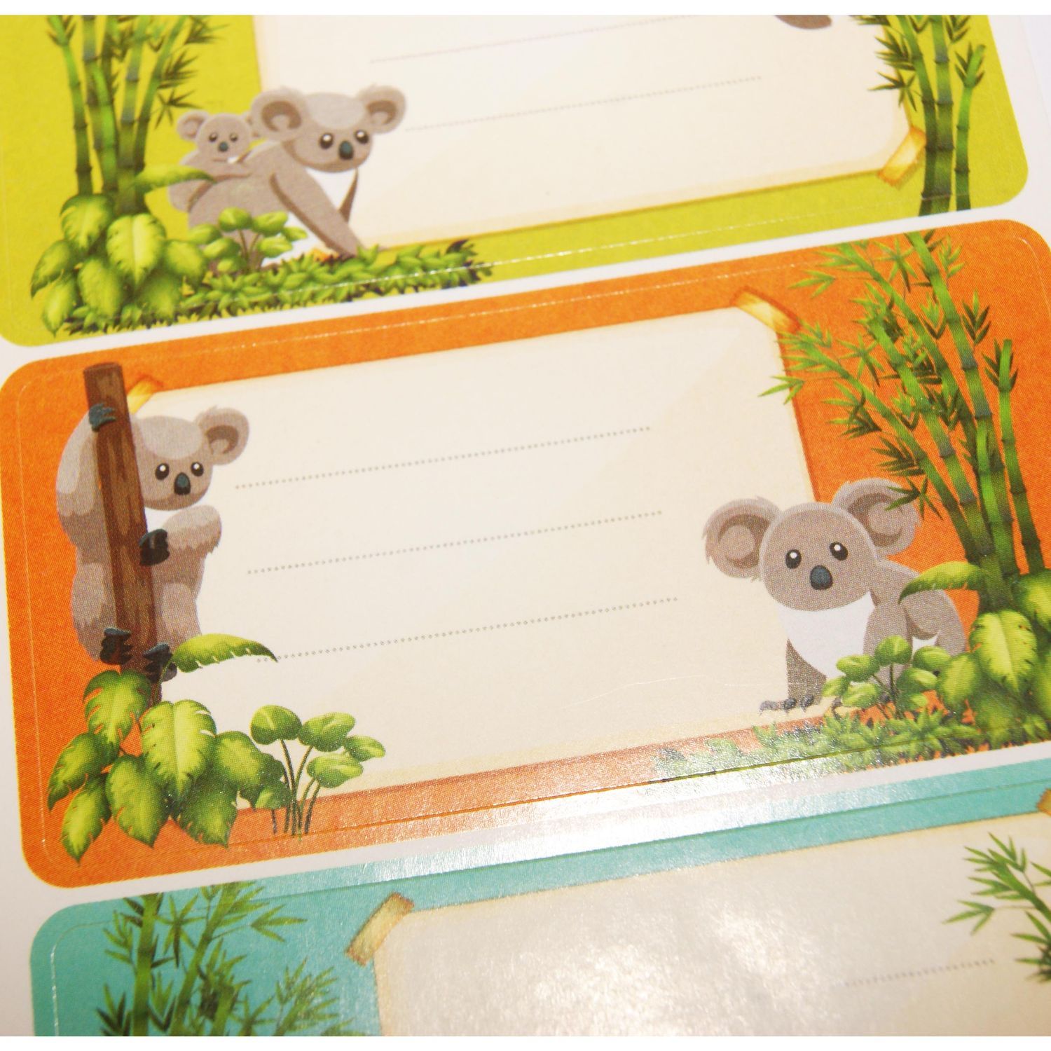 12 étiquettes adhésives scolaires - Rectangle - Koalas - Global Gift ...