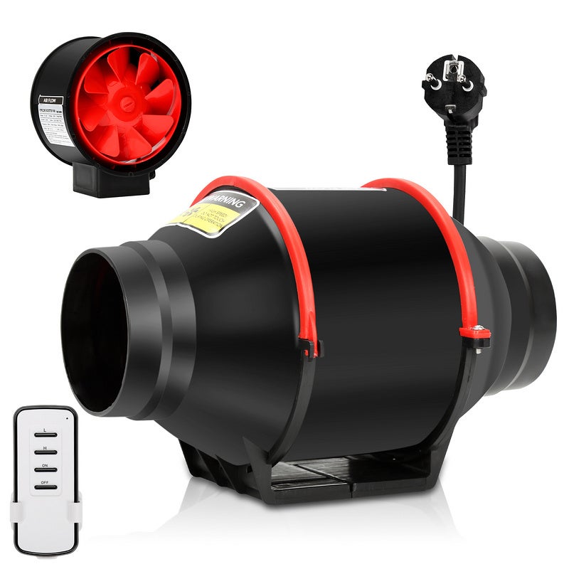 Extractor de conductos Ventilador 100mm 40W 310m³/h con mando a ...