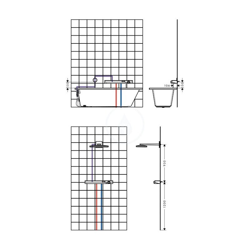 Hansgrohe ShowerTablet Select 700 Thermostatique douche avec 2 sorties ...