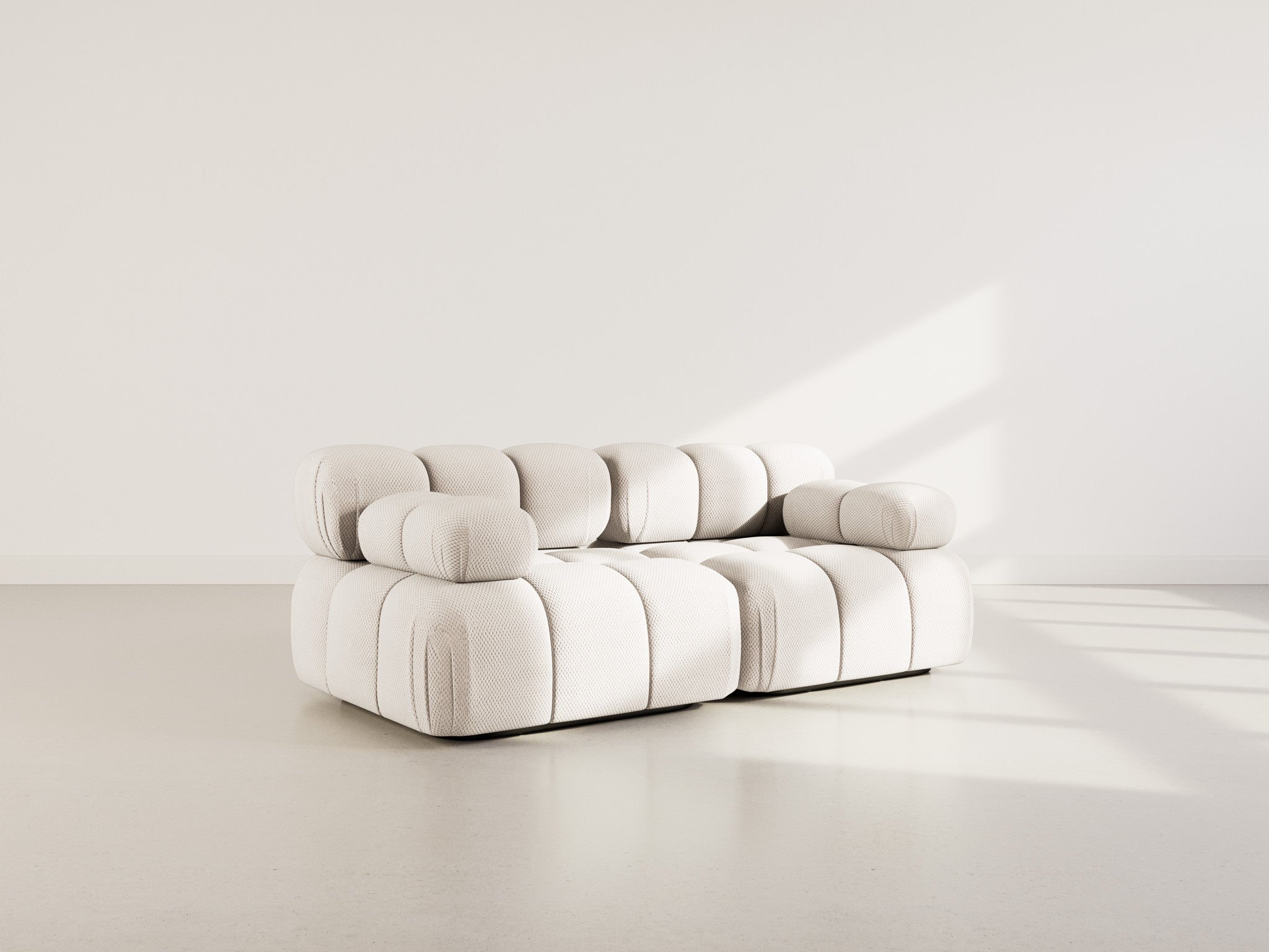 Canapé modulable 2 places en velours texturé beige - RUBY - Best ...