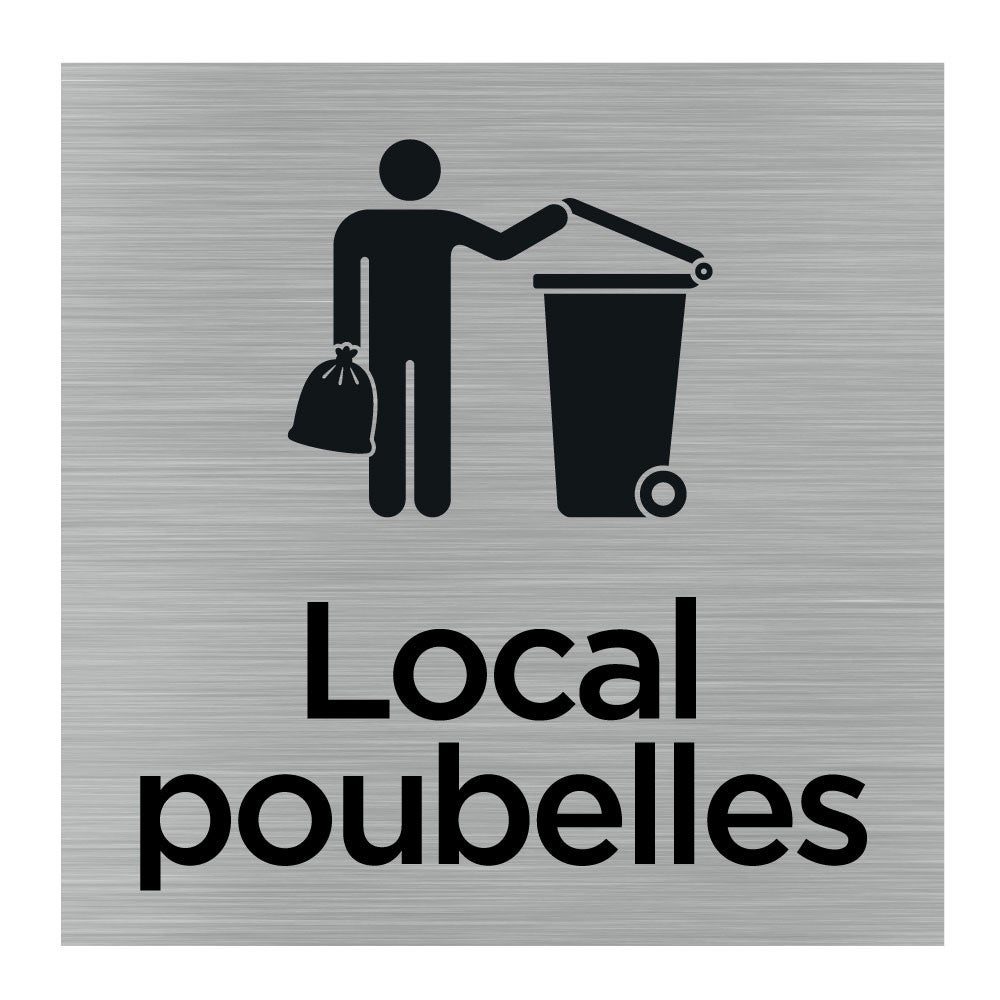 Pictogramme Local poubelles (Q1024) Matière Aluminium | Leroy Merlin