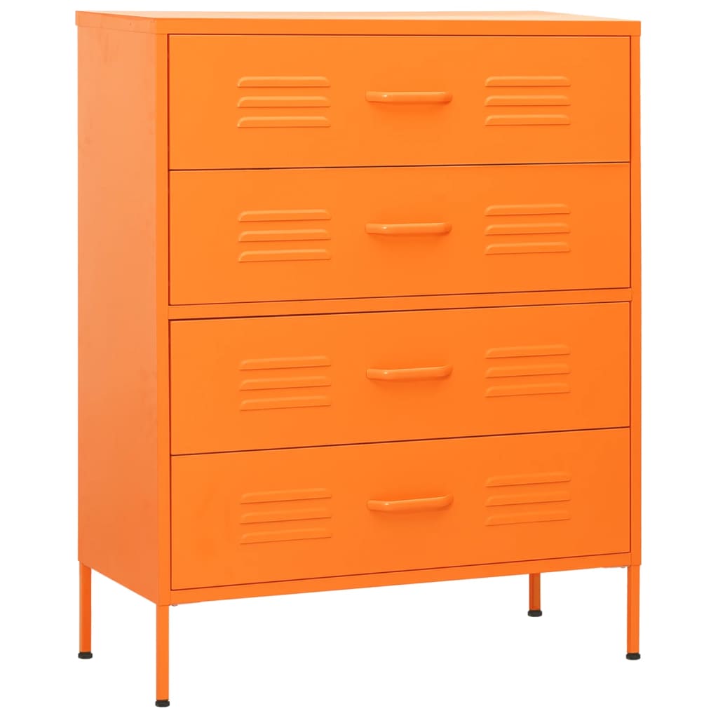 Commode | Armoire de rangement Orange 80x35x101 | 5 cm Acier CFW43446 ...