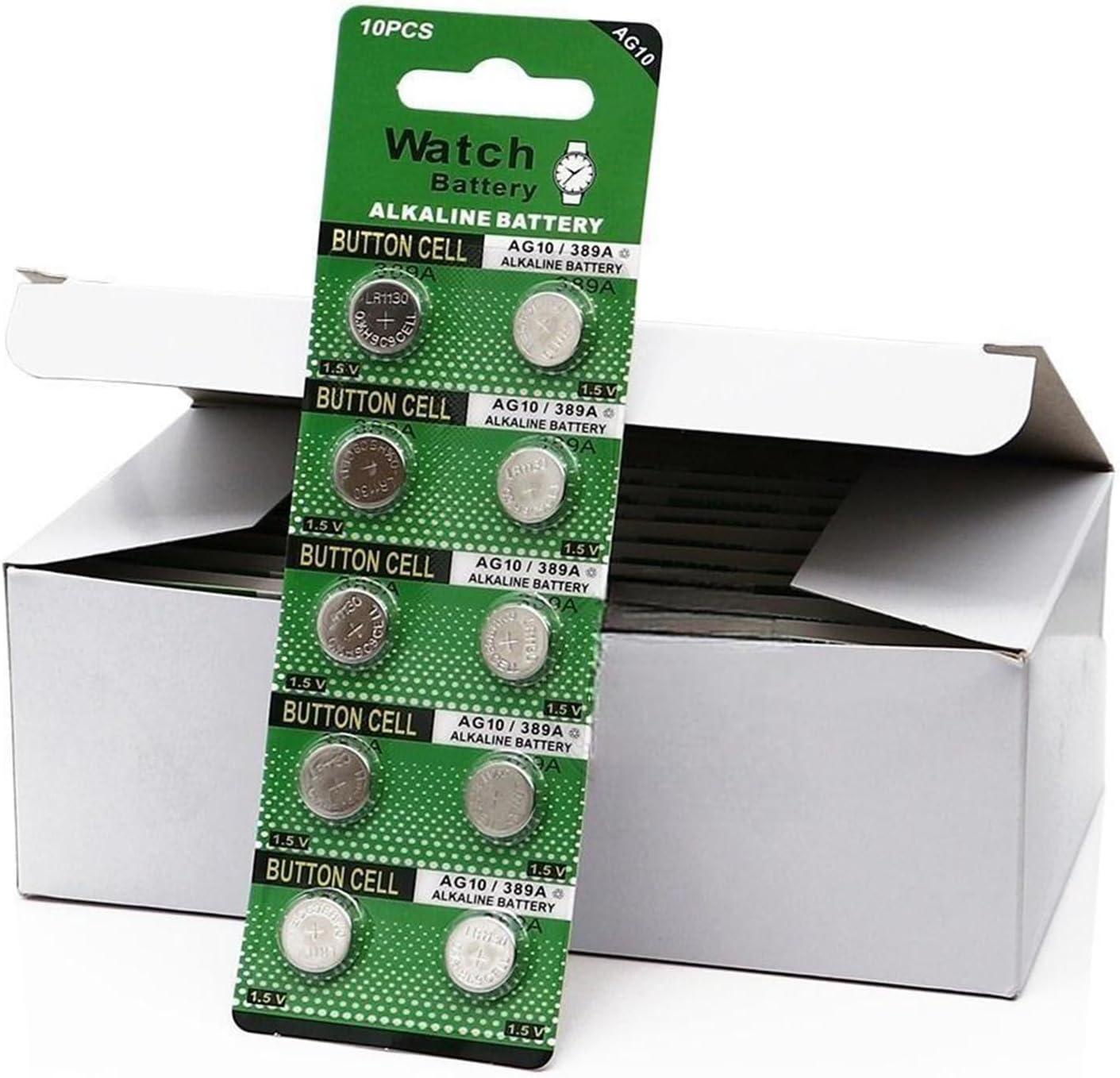 Lot de 40 piles boutons AG10/LR1130 LR54 SR1130 389 189, adaptées aux ...