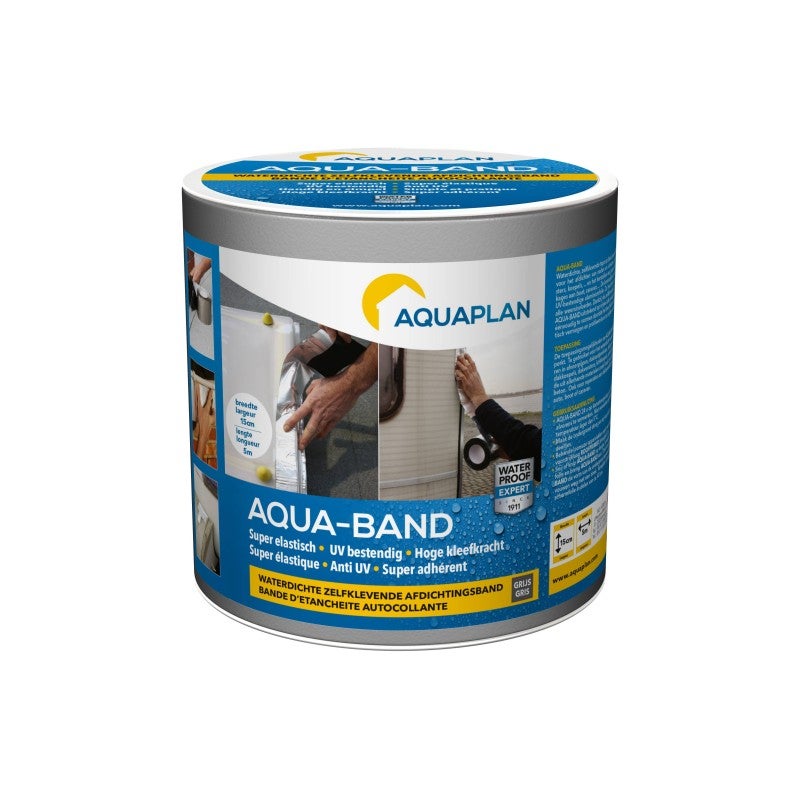 Aqua-Band - Tira de sellado autoadhesiva - Aquaplan - Gris 10 m 22,5 cm ...