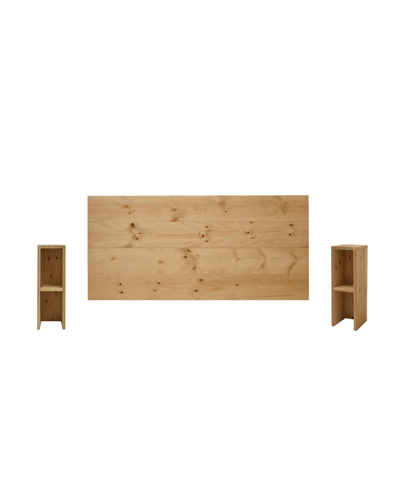 FLANDES + LINA - Pack tête de lit et chevets en bois massif ton chêne ...