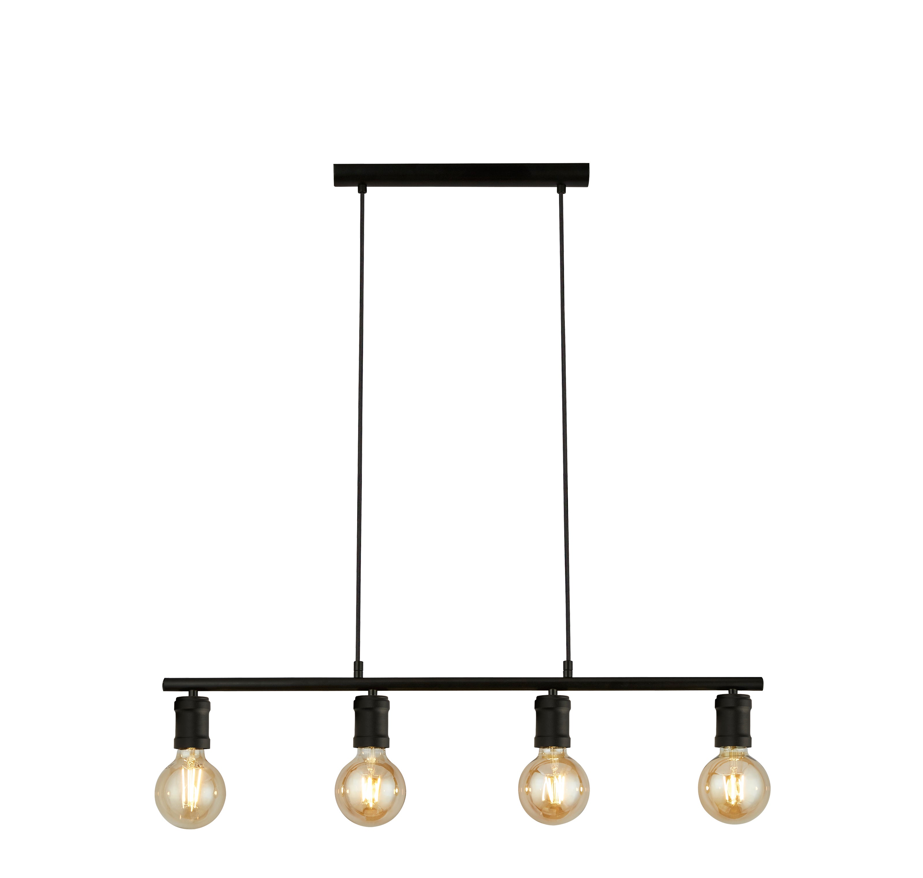Suspension Dance Acier doux Noir,sabNoir 4 ampoules 12cm | Leroy Merlin