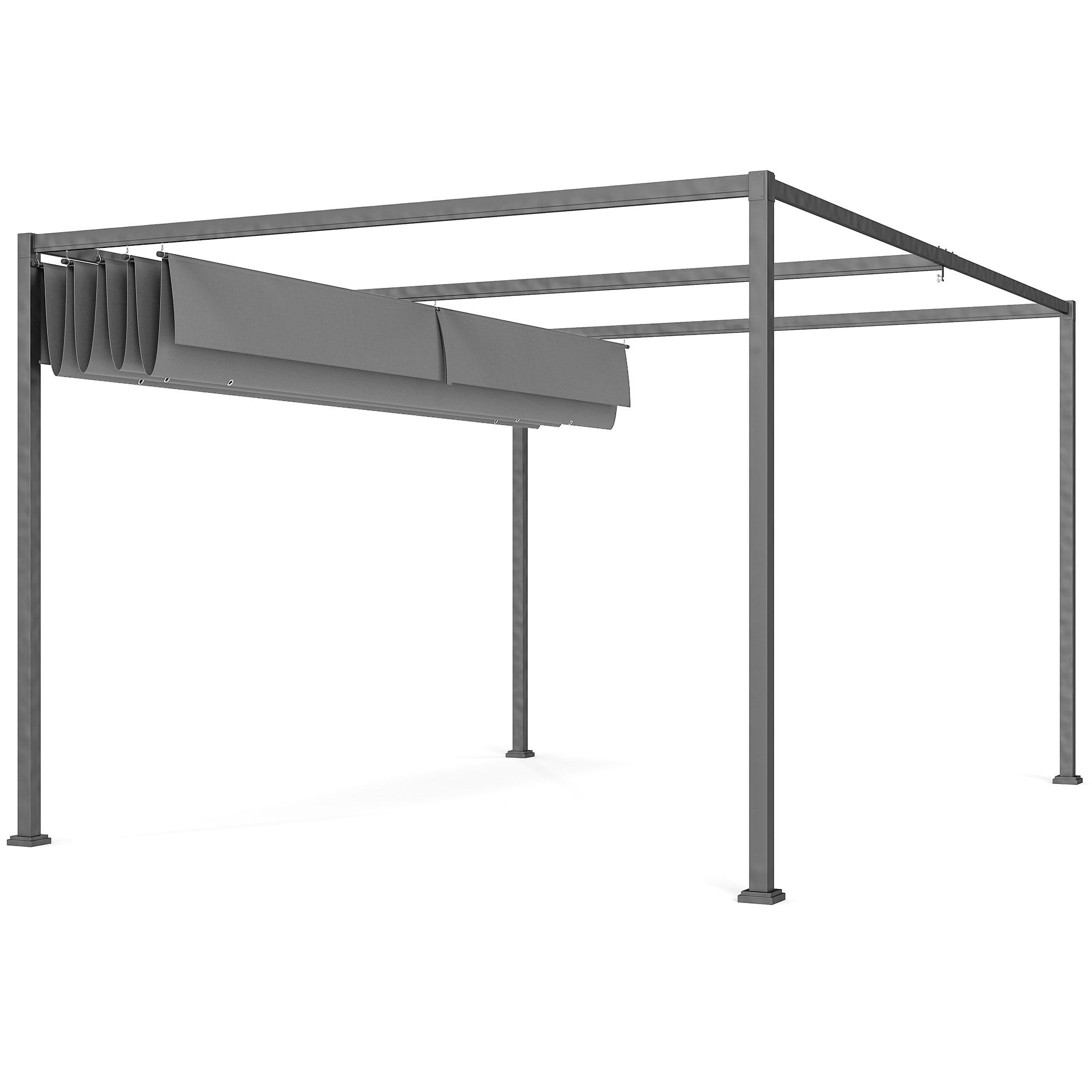 Pergola coulissante rétractable 4x3 m structure métal époxy ...