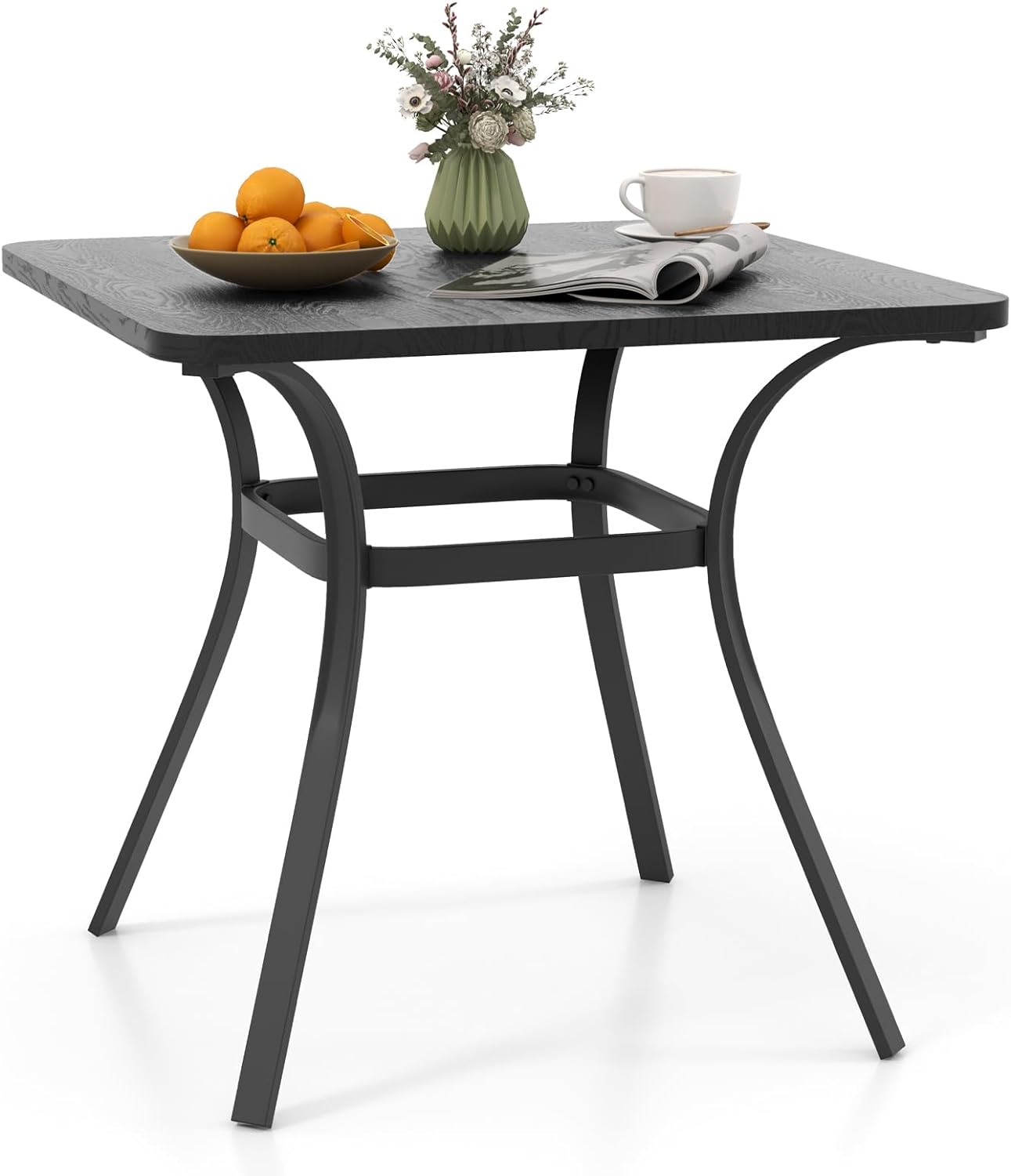 Table de Salle à Manger de Patio en Métal 80 x 80 CM, Table d'Appoint ...