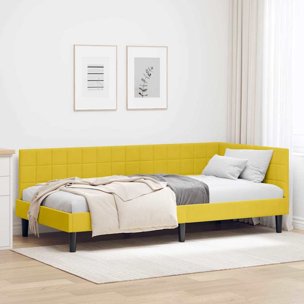 VidaXL Cornice del letto ad angolo Giallo 100 x 200 cm Velluto | Leroy ...