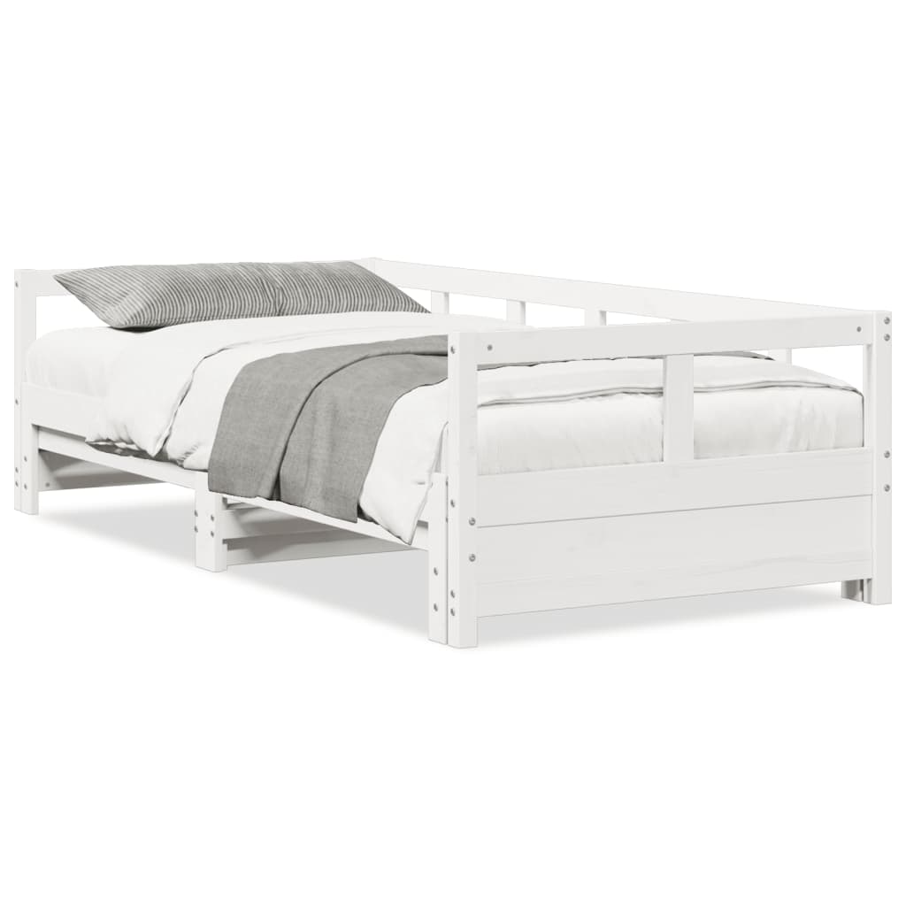 Lit simple | Lit adulte | Lit de jour sans matelas blanc 90x200 cm bois ...