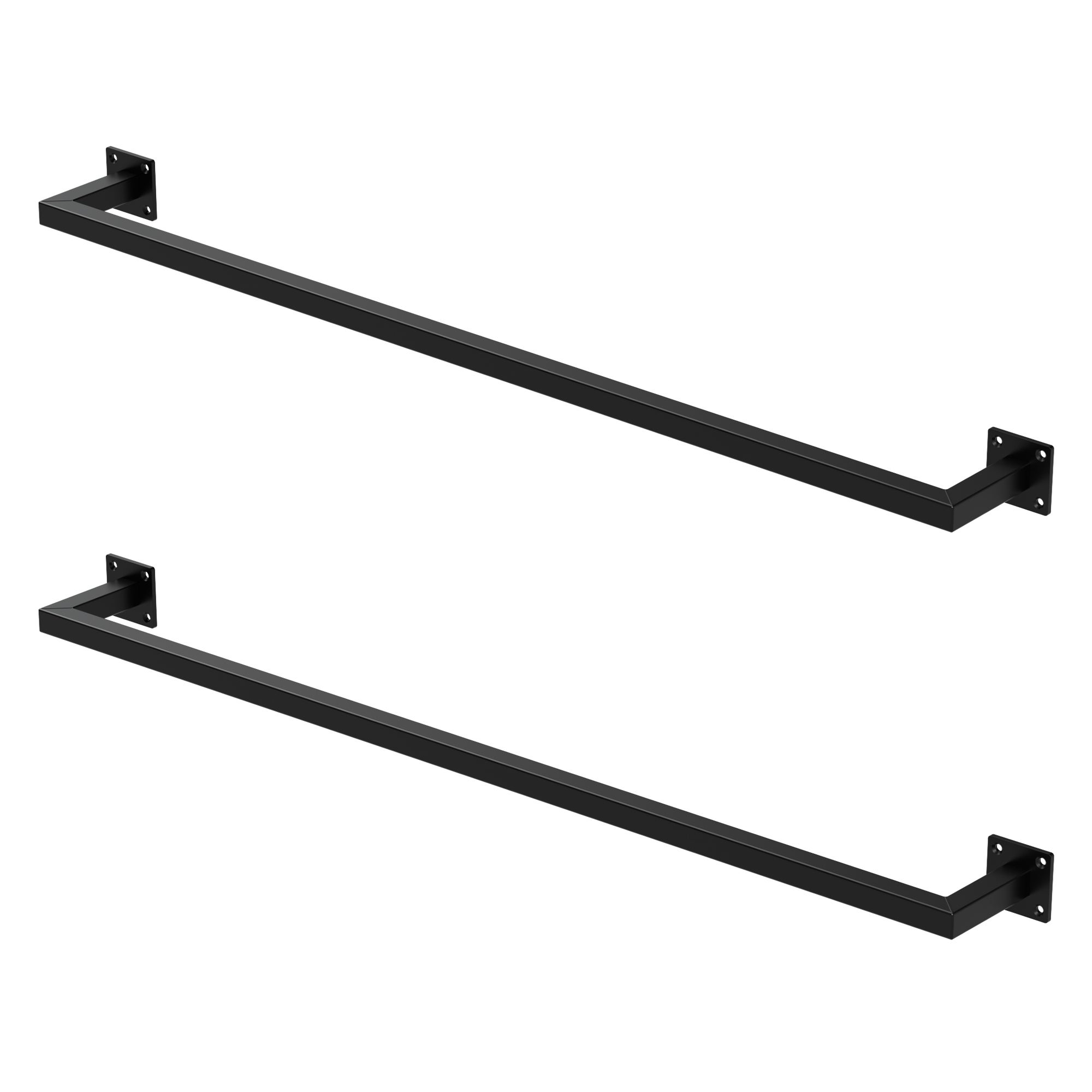 2x Perchero de pared negro para vestidor/armario barra para ropa ...