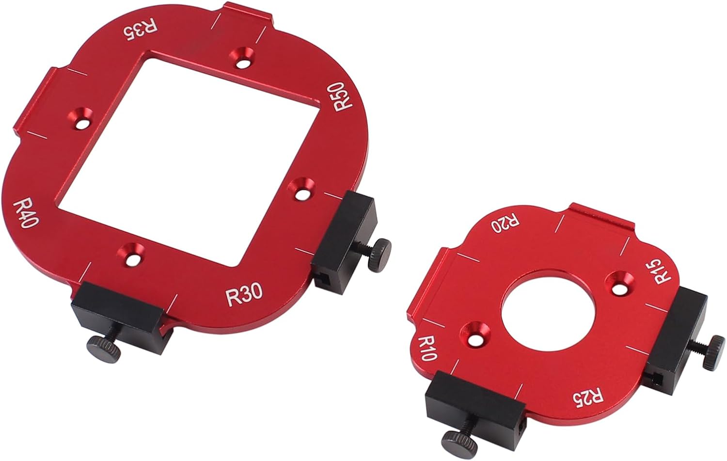 Lot de 2 gabarits d'angle rayonnés pour défonceuse R10/R15/R20/R25/R30 ...