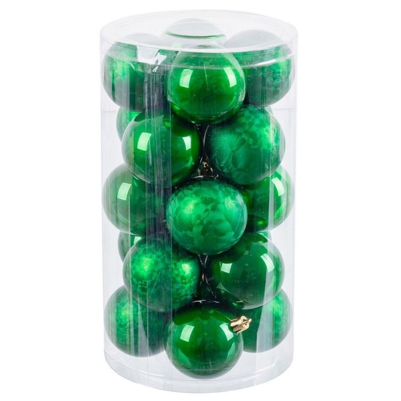 Boules de Noël Vert Plastique 6 x 6 x 6 cm (20 Unités) | Leroy Merlin