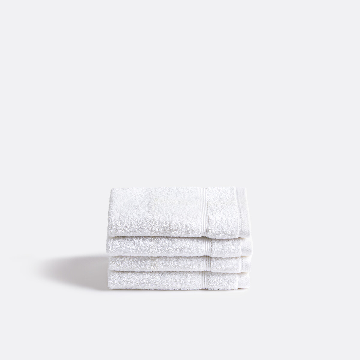 Lot 4 serviettes d'invité éponge 600 g/m², Zavara - Blanc - 40 x 40 cm ...