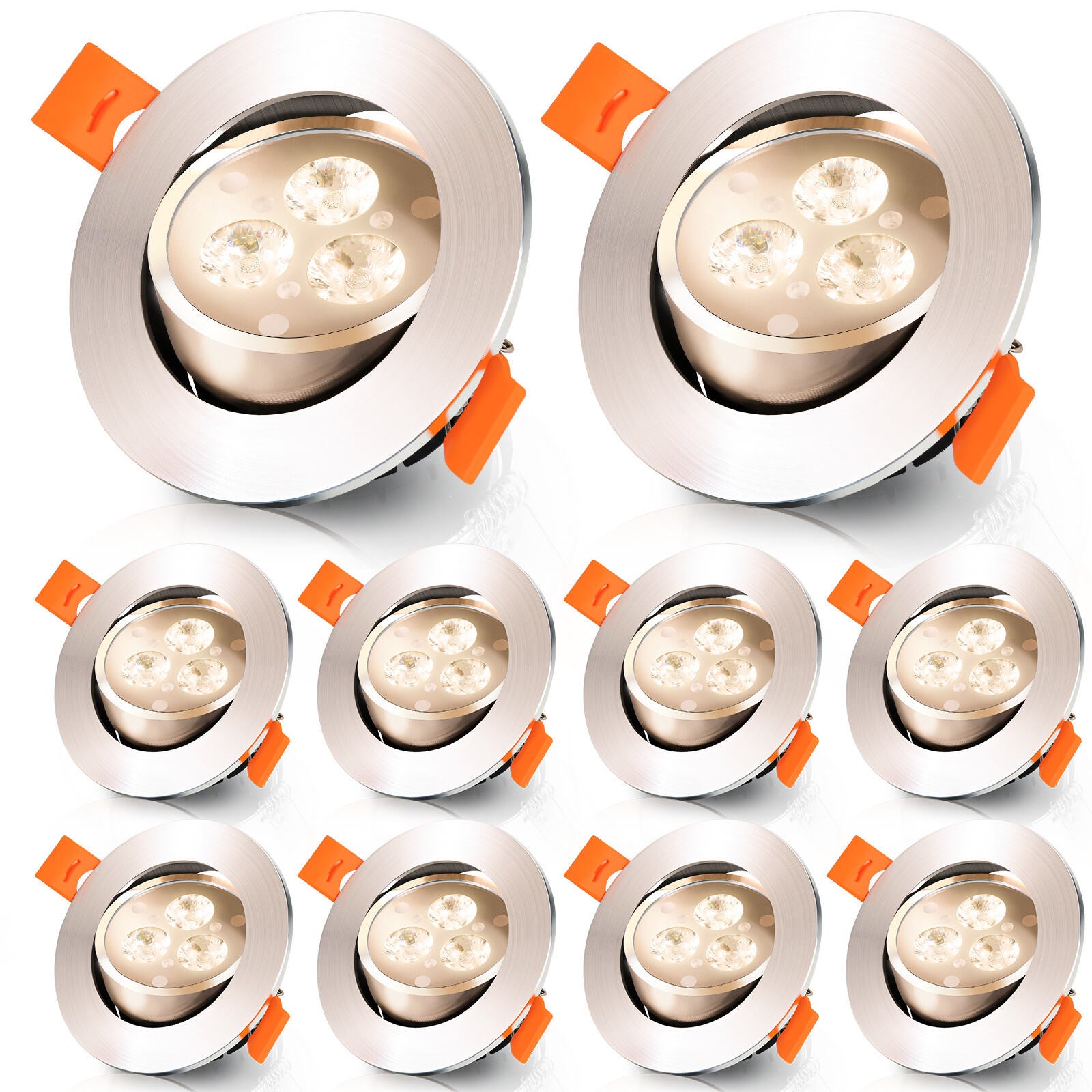 10 Piezas Focos de Empotrar para Interior Orientables LED 3W 3000K ...