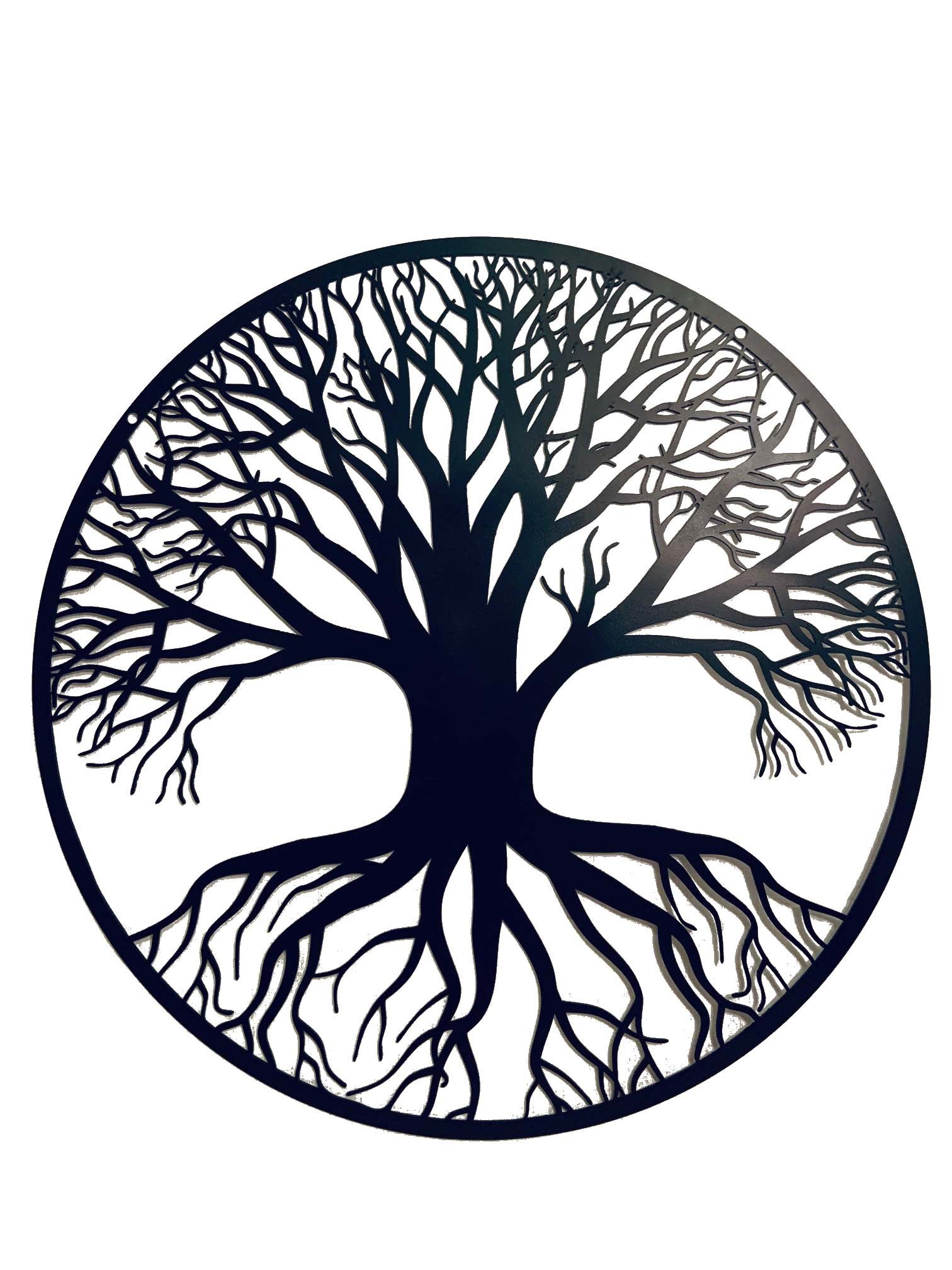 Arbre de vie 100 cm mural en métal, NOIR THERMOLAQUÉ, intérieur et ...