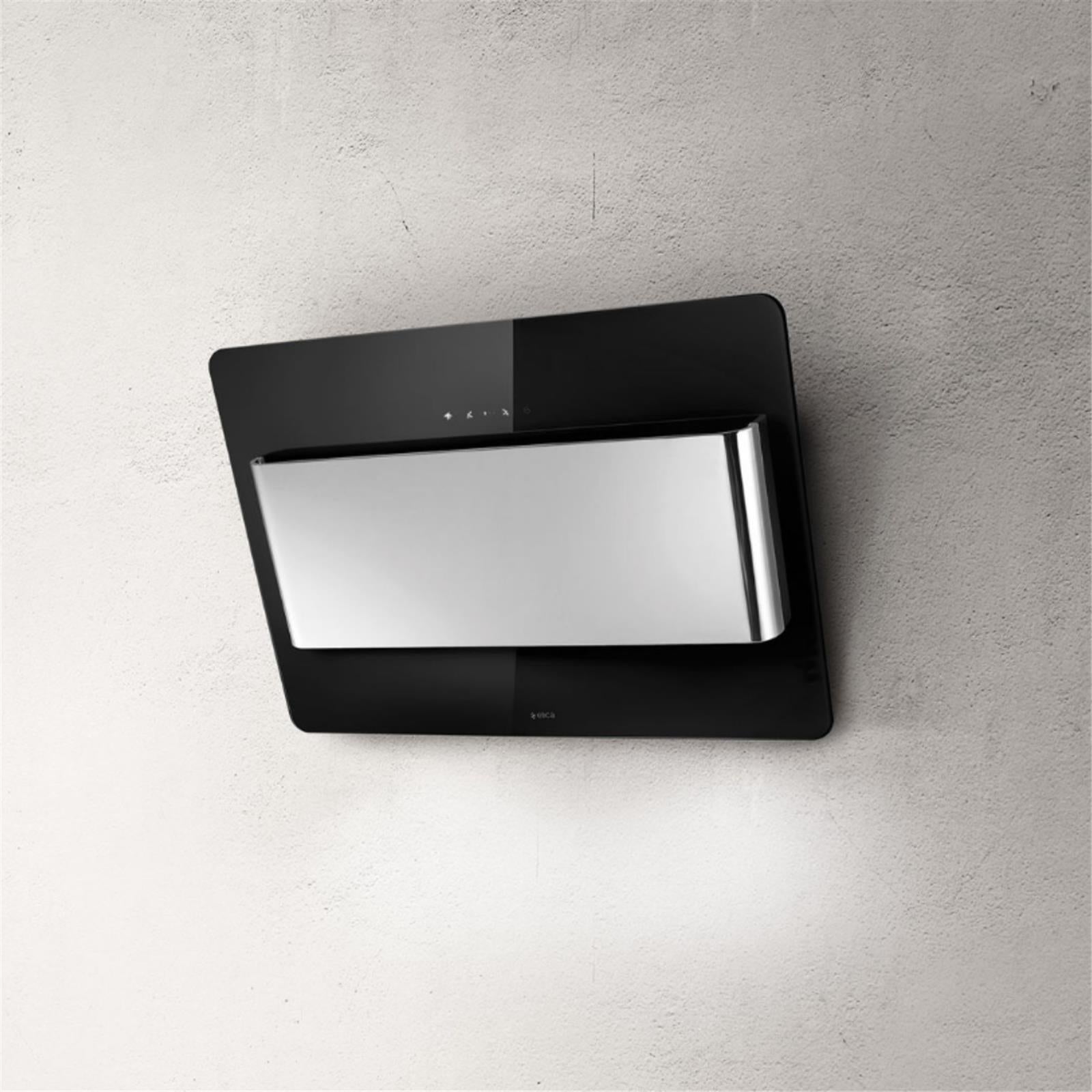 Hotte cuisine Elica murale BELT S verre noir et inox 80 cm | Leroy Merlin