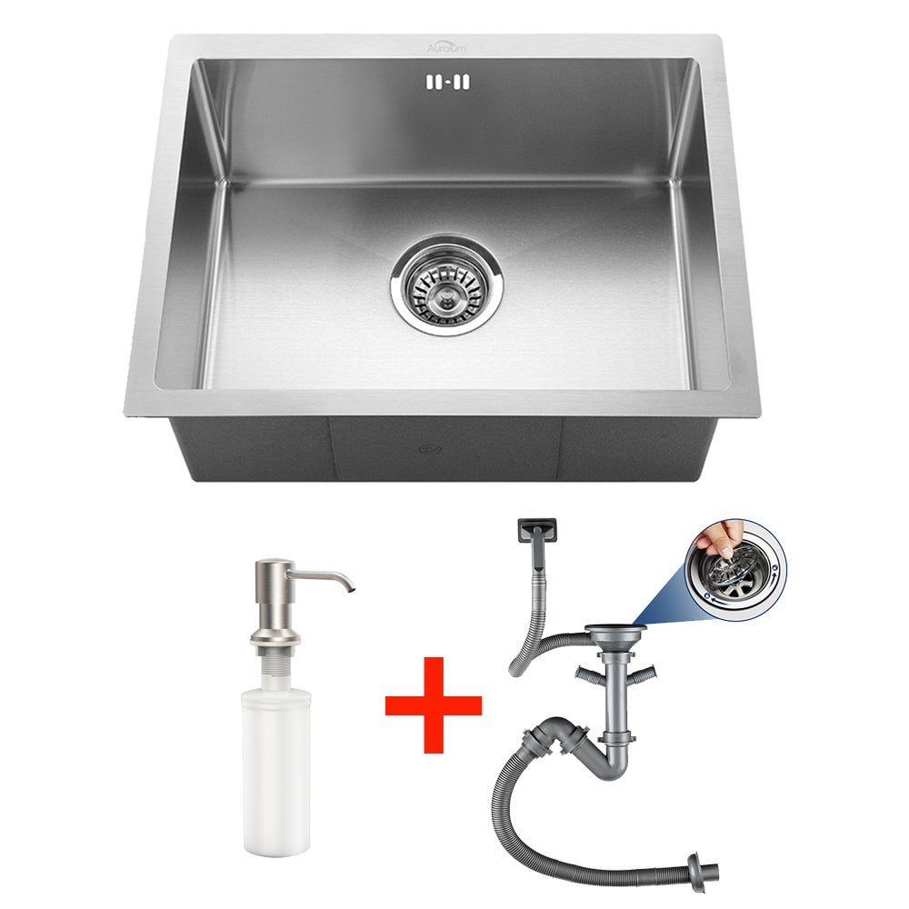 AURALUM MAX Évier de Cuisine 1 Bac 50x43x18CM Évier Inox avec ...