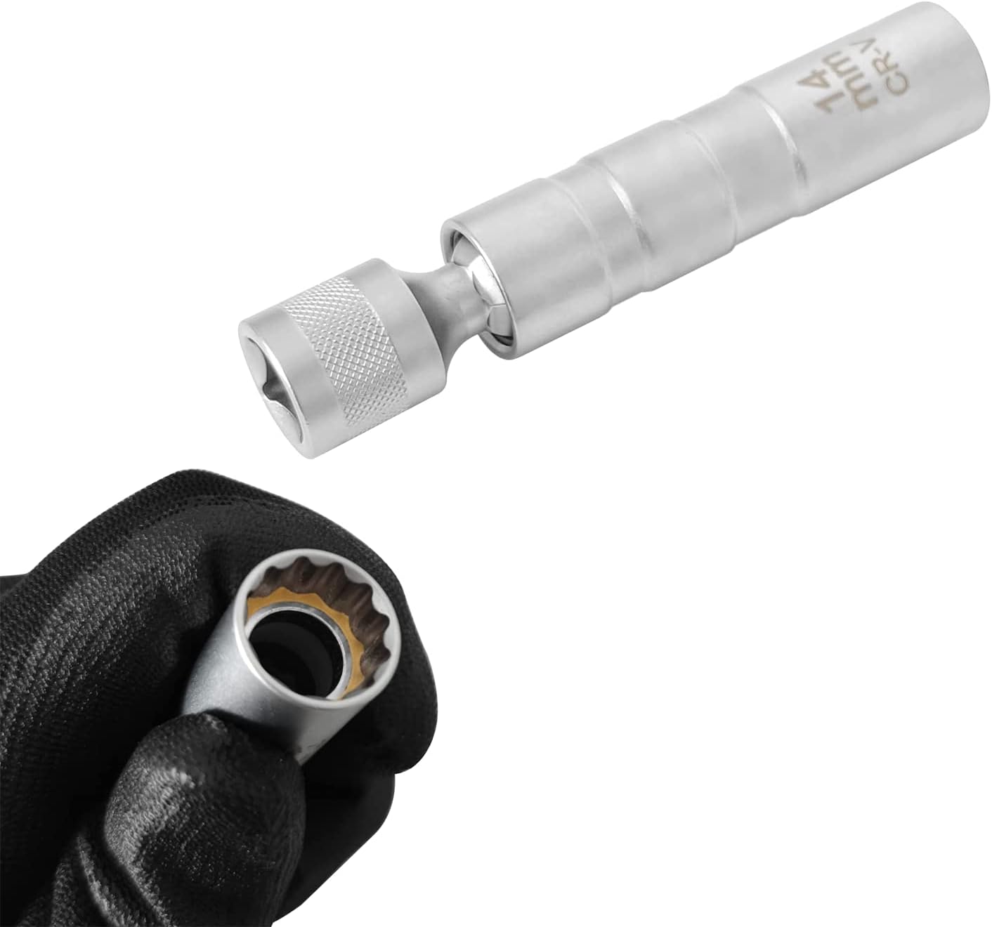 14mm Joint Universel Magnétique Clé à Bougie Allumage, Douille à Bougie ...