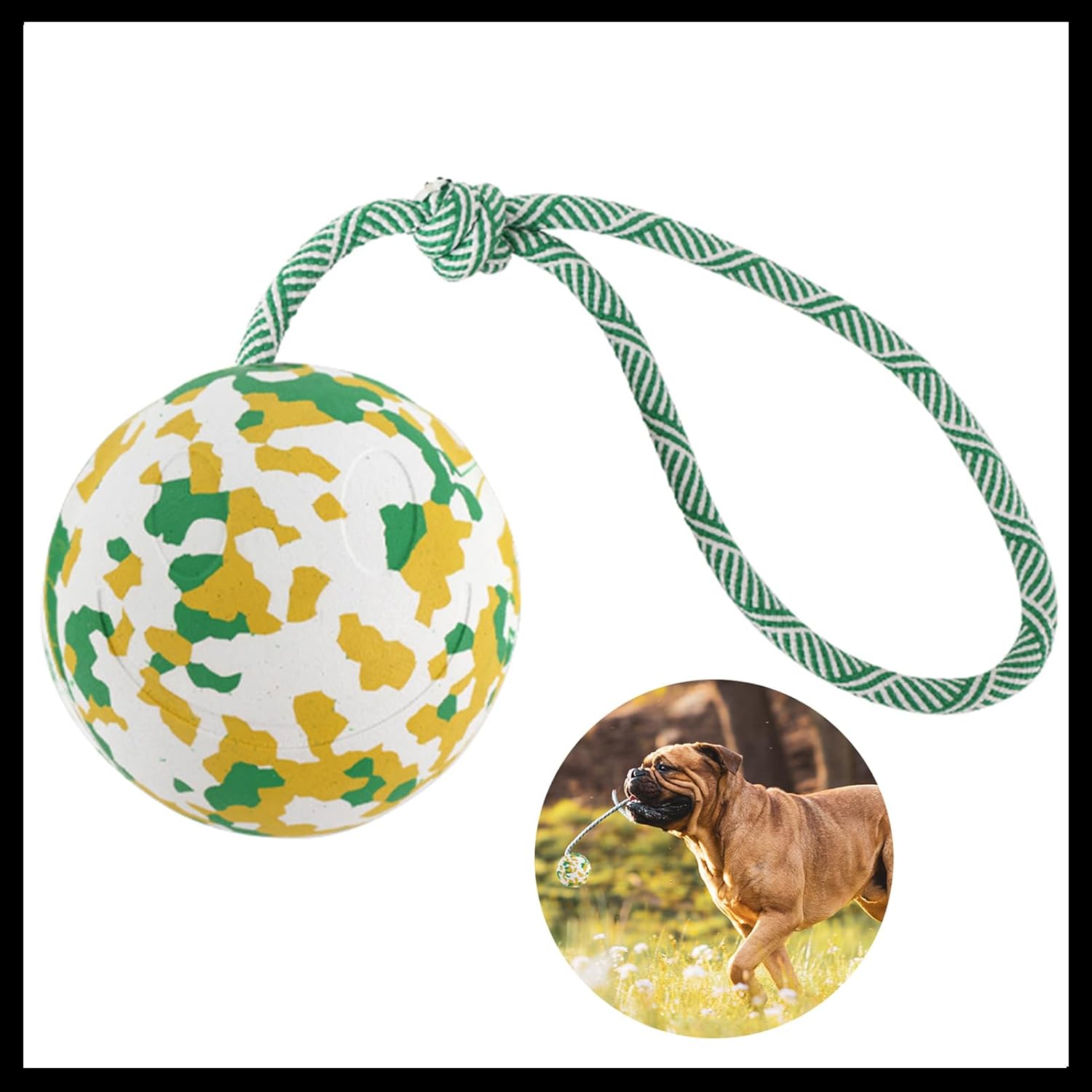 Pelota para perros de 60 mm de diámetro (blanca, verde y amarilla) con ...