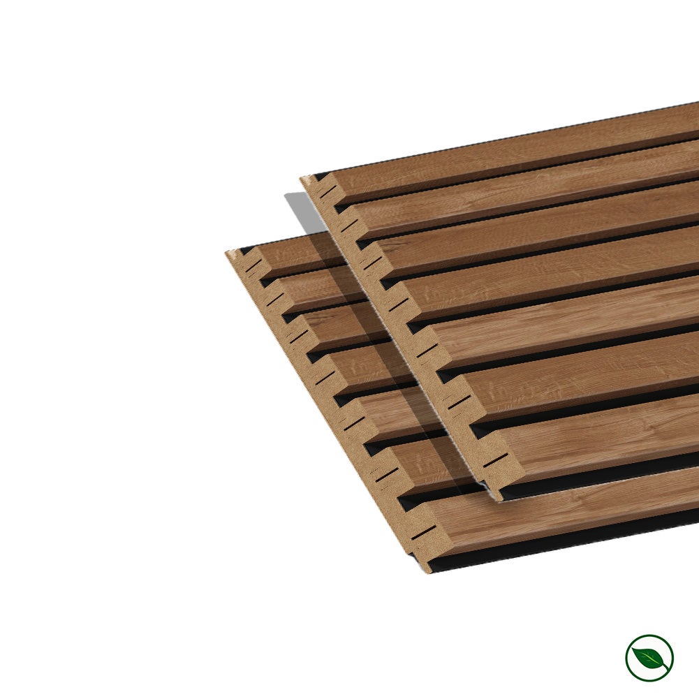 Lot de 2 demi-panneaux mural décoratif lamelles MDF castle OAK 1250 x ...
