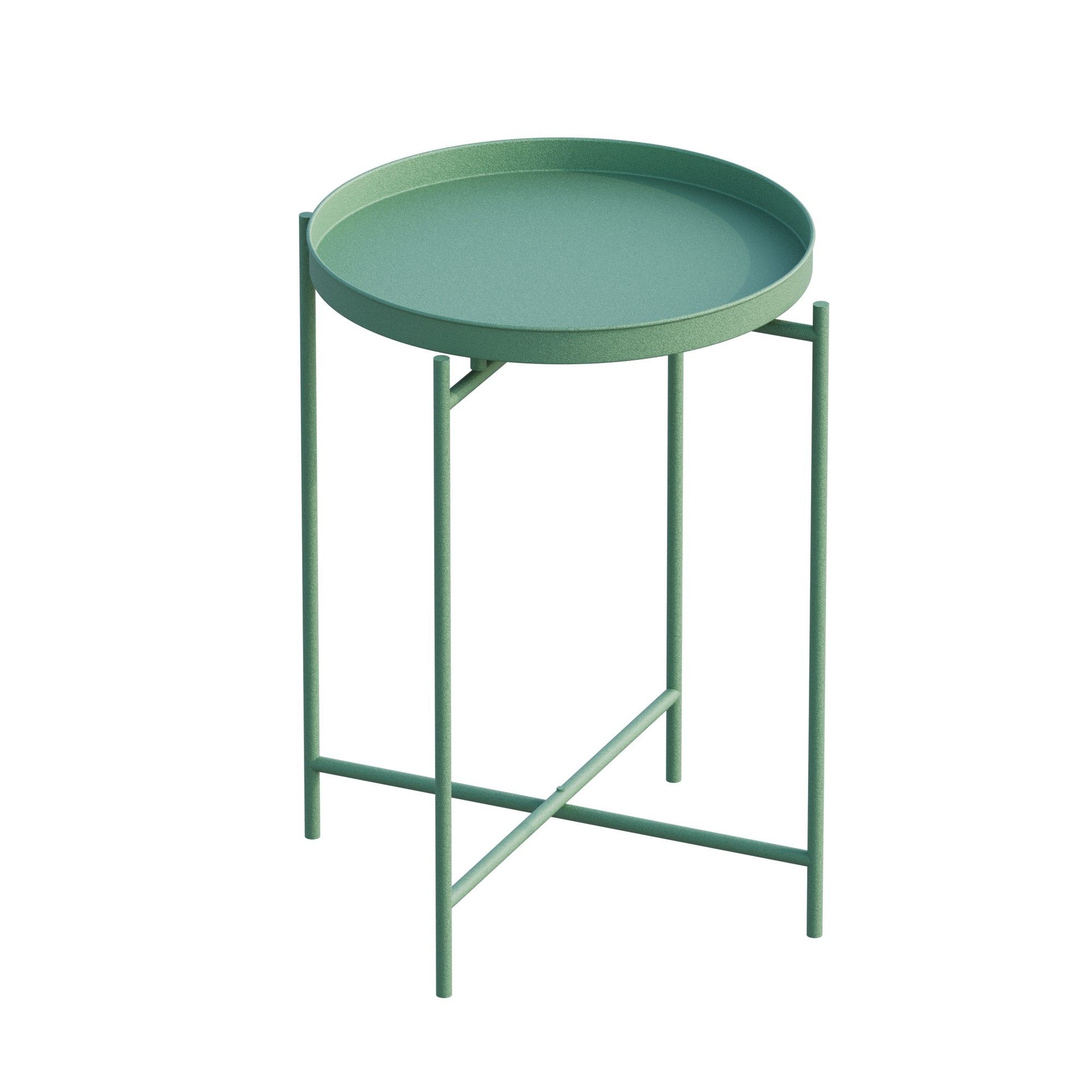Table basse ronde style industriel Amula D46cm Métal Vert | Leroy Merlin