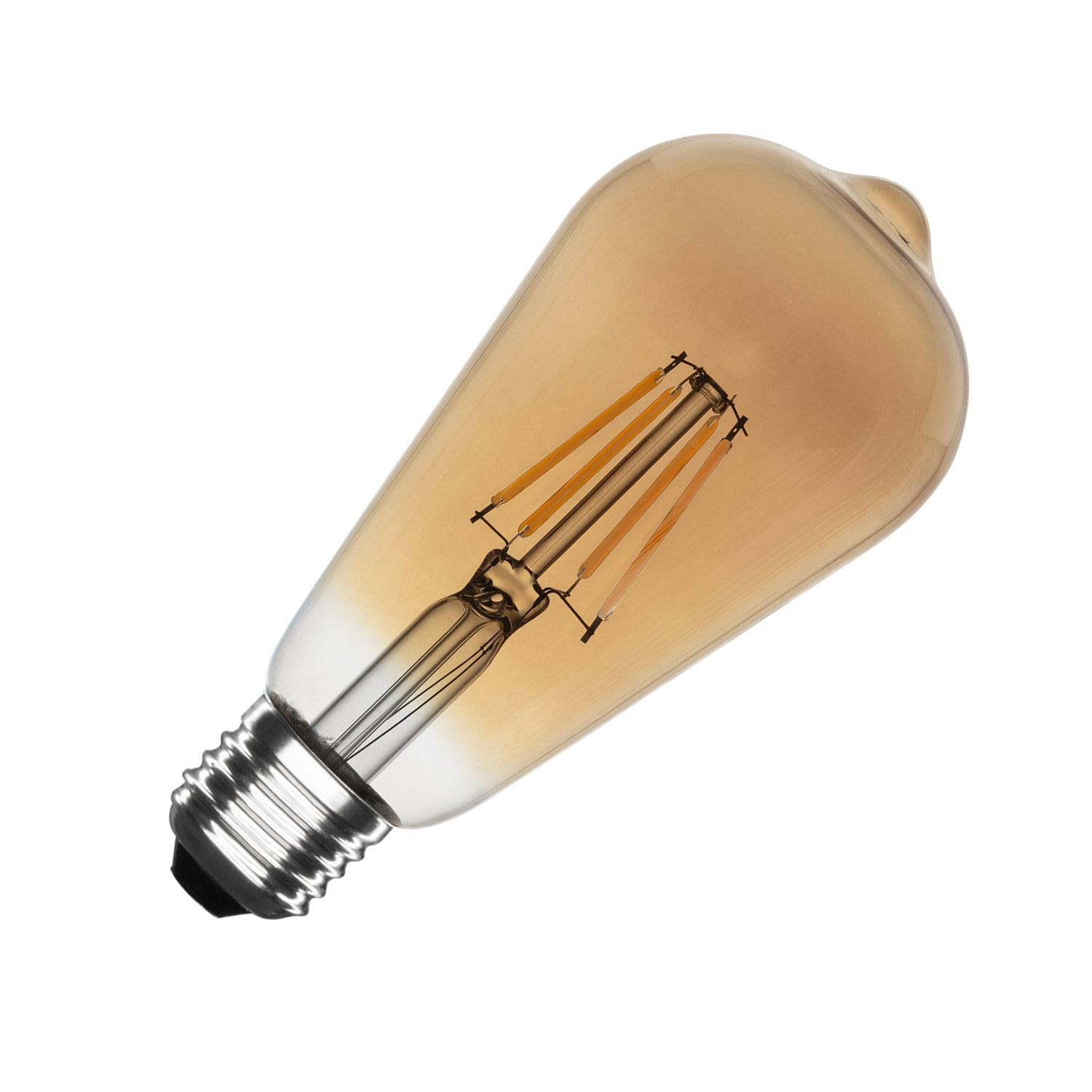 Ampoule LED Filament E27 6W 600 lm ST64 Gold No Flicker 2200K Super chaud | Leroy Merlin