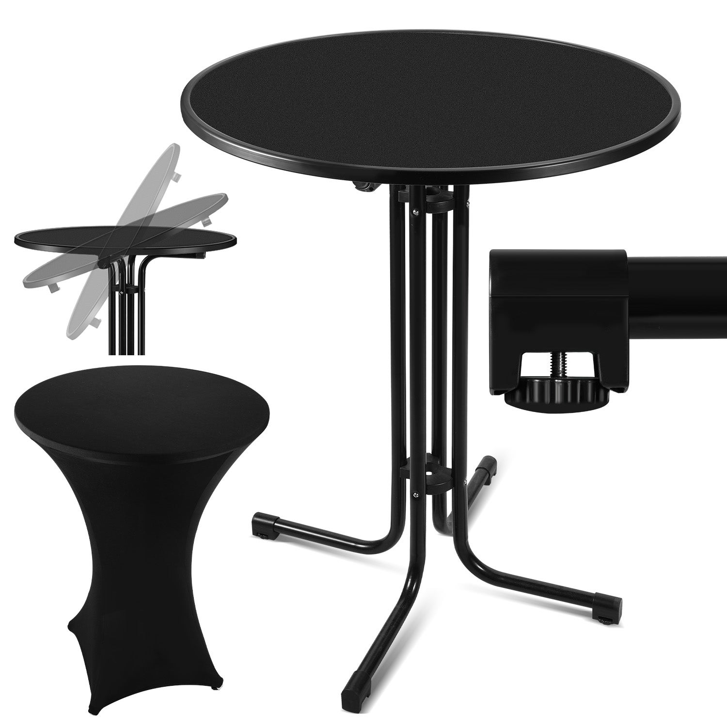 Table ronde haute d'extérieur pour bar et pub Ø80 cm avec structure en ...