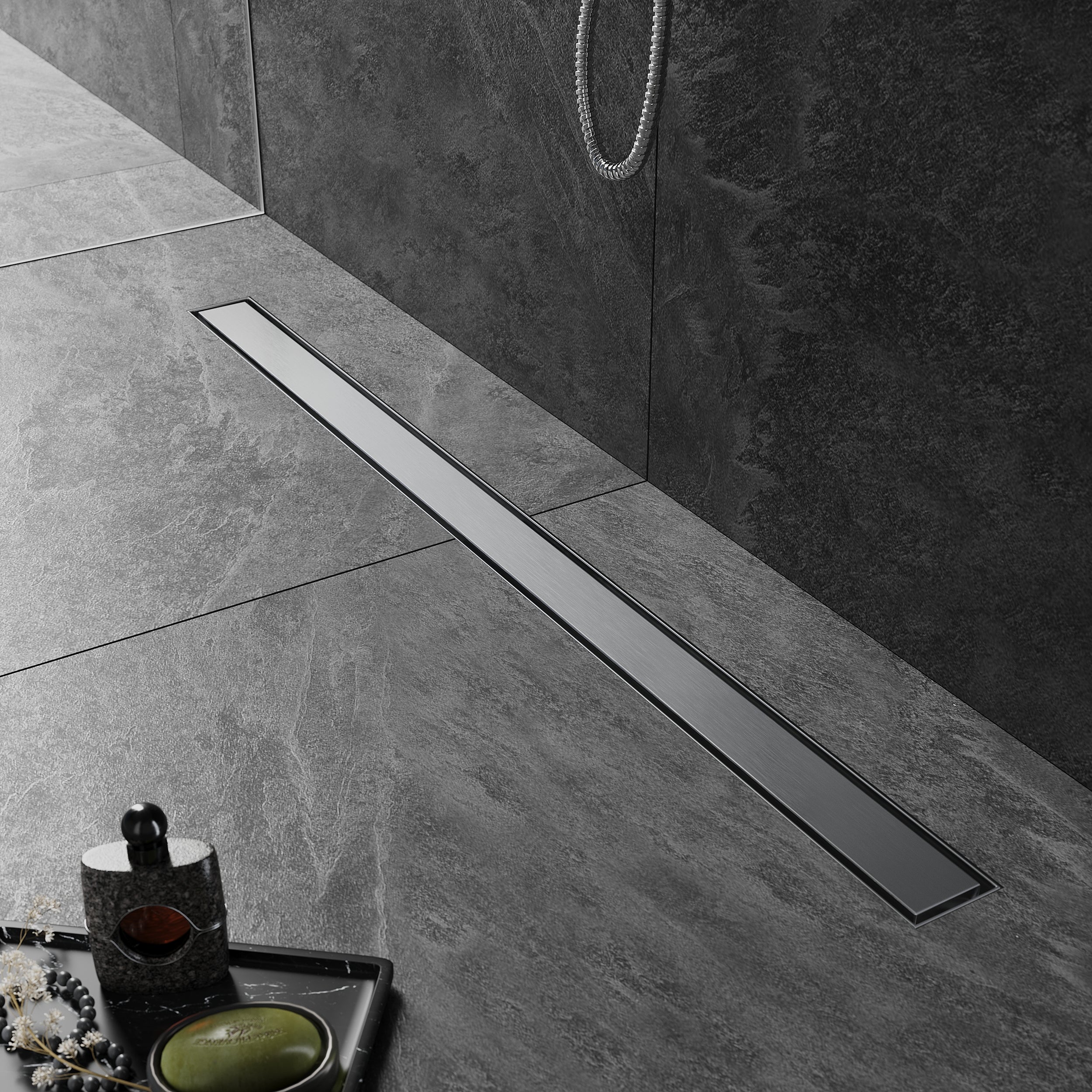 SIRHONA Caniveau de Douche 360° à l'Italienne, Siphon de Double Face ...
