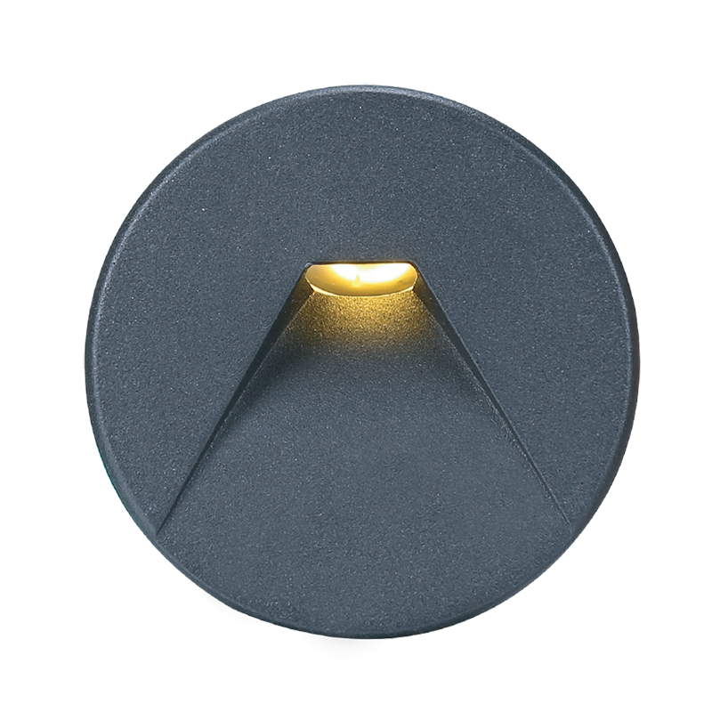 3W LED Spot incorporado Mural Round Negro IP44 R2 CTC | Leroy Merlin