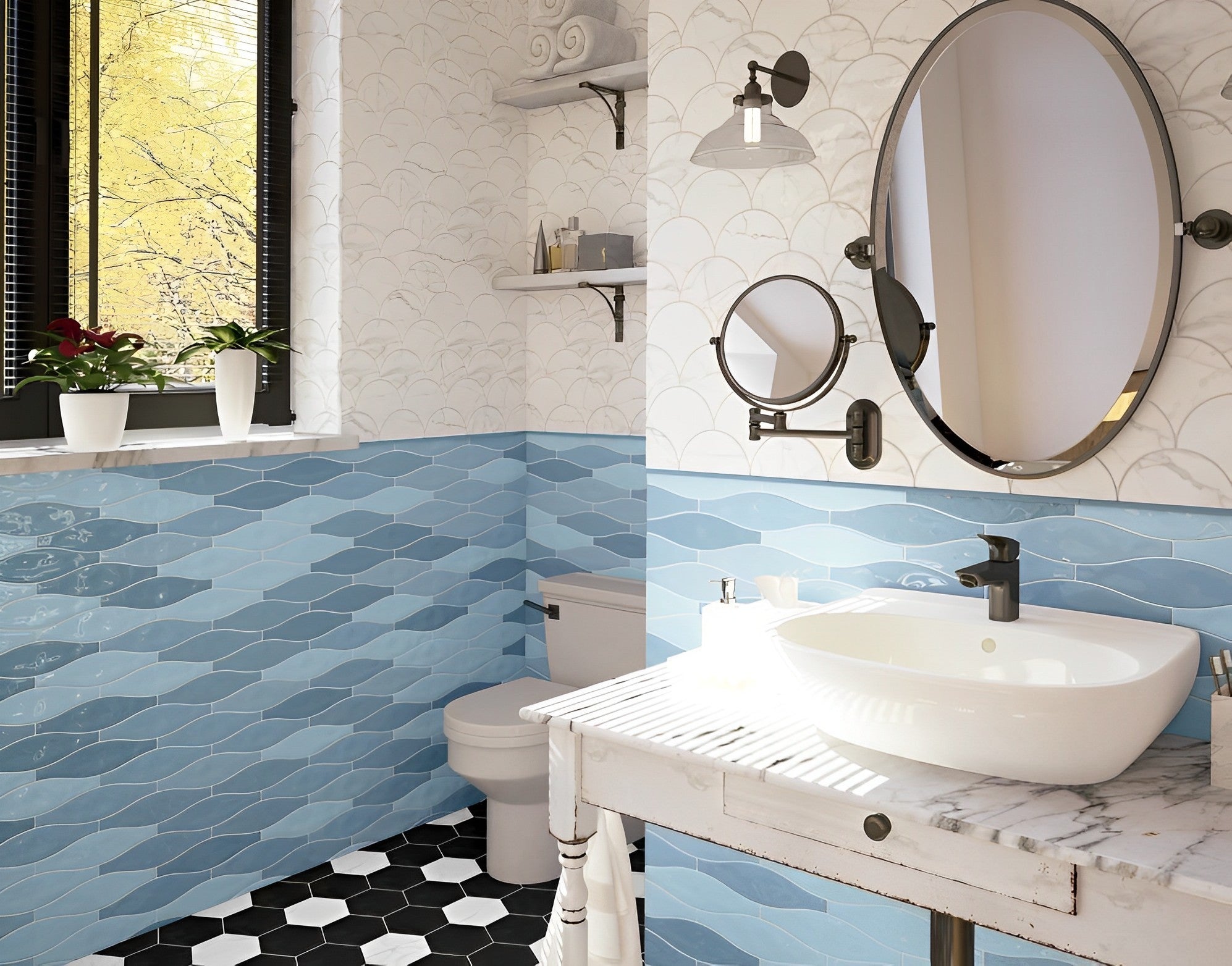 Carrelage Faience murale Rio bleu Brillant 7.5x30 cm | Leroy Merlin