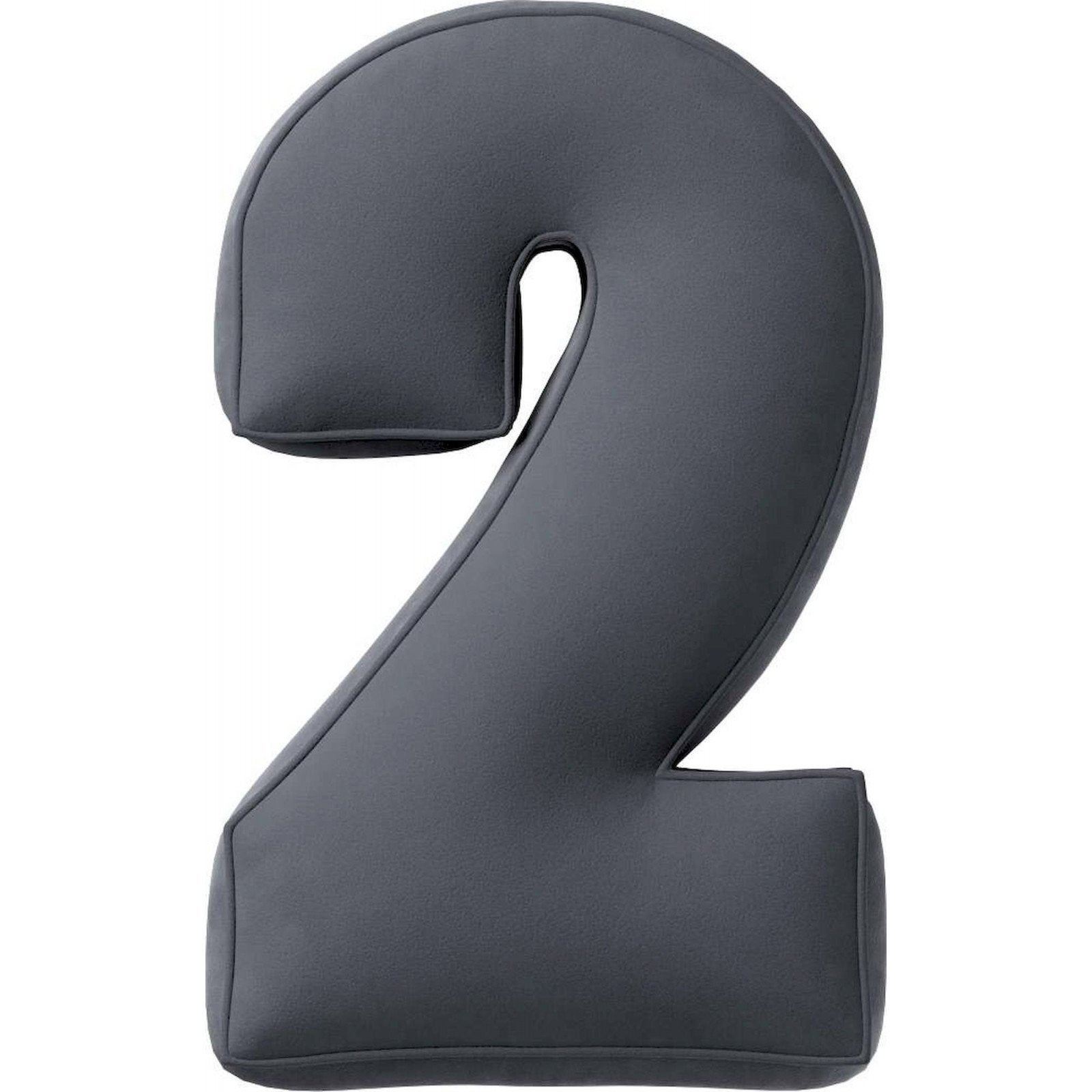 Coussin en velours chiffre 2 25 x 10 x 40 cm Gris Graphite | Leroy Merlin