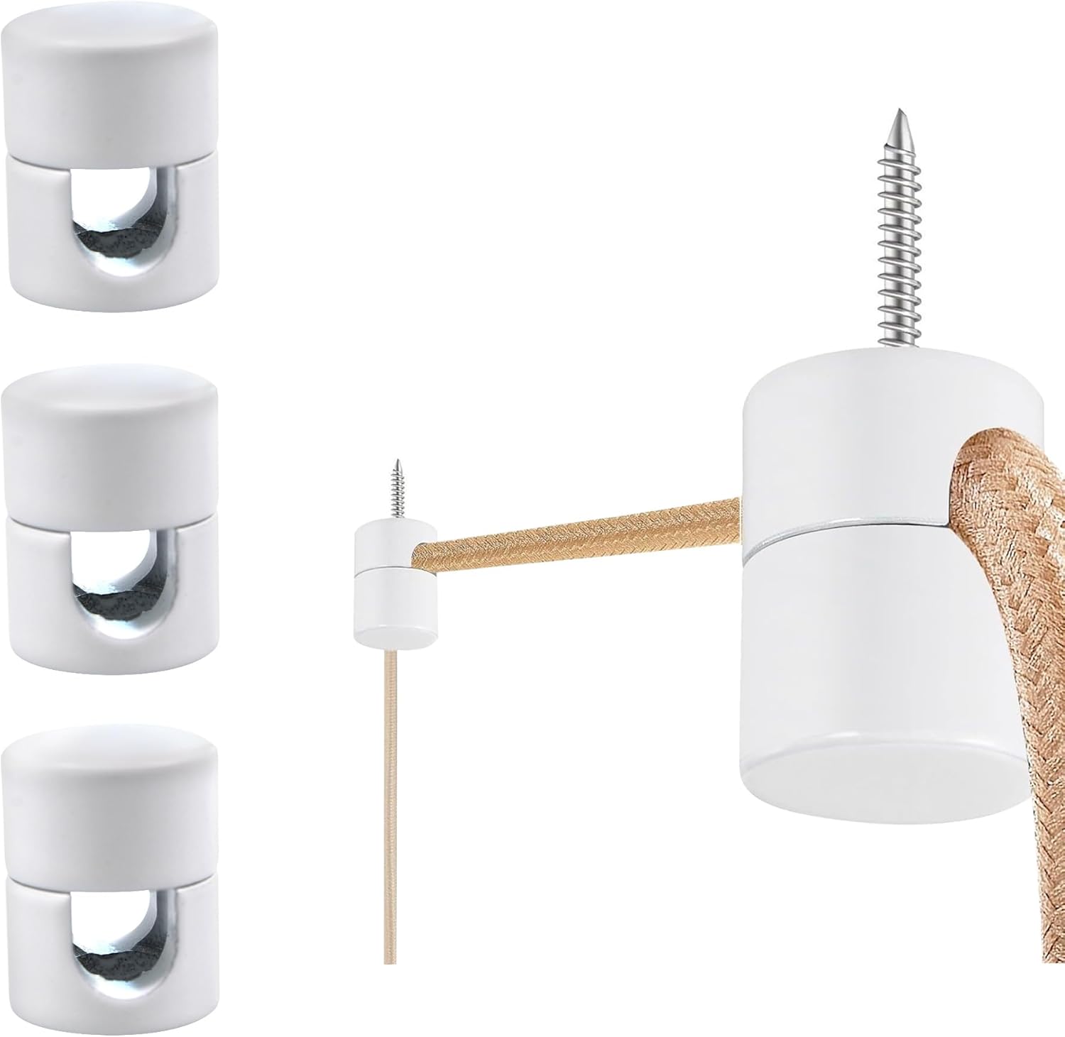 Crochets de plafond noirs, lot de 6, crochets de plafond à monter soi ...