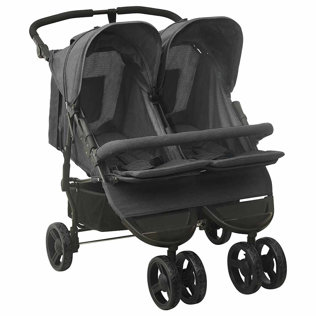 Poussette à deux places Anthracite Acier | Leroy Merlin