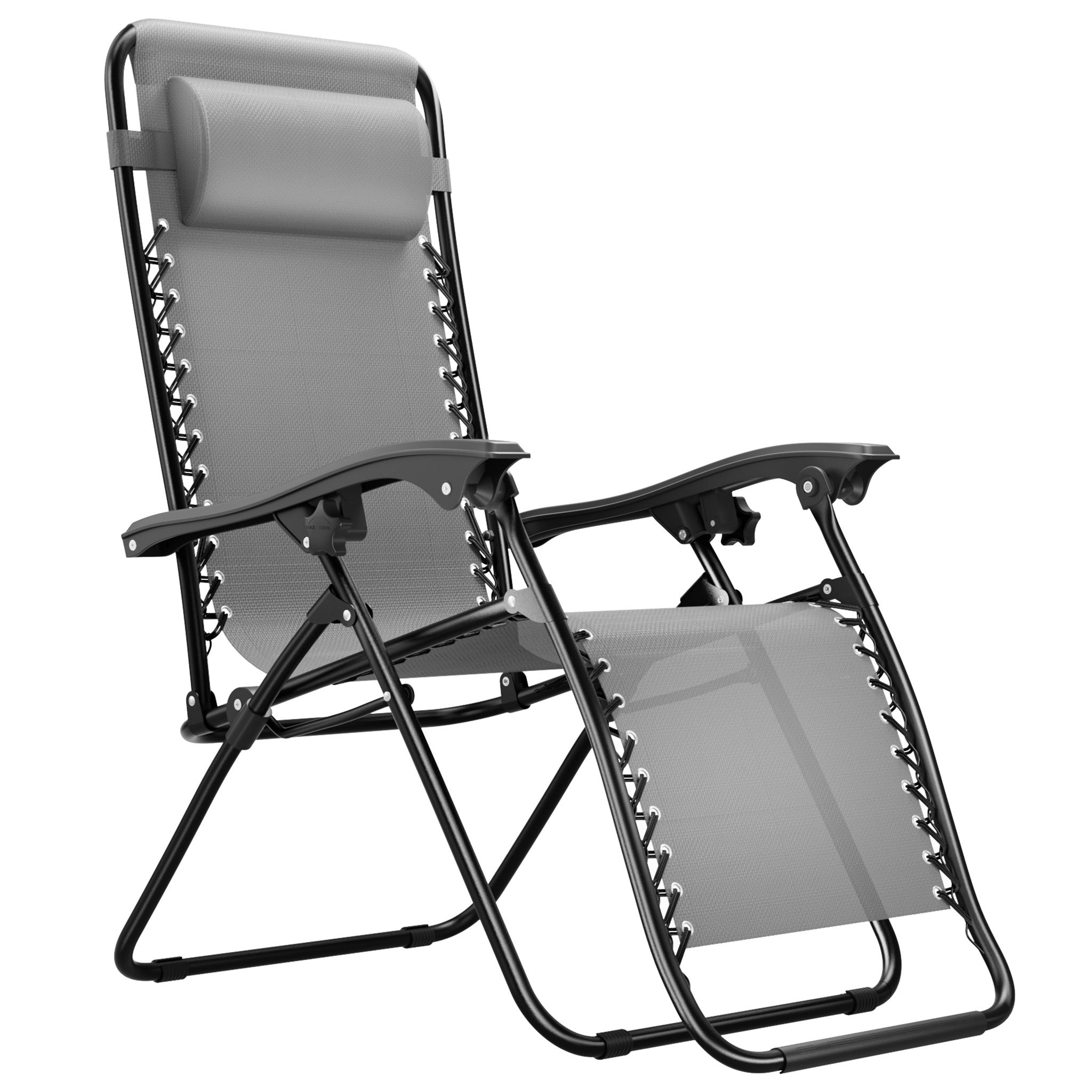 Wiltec Transat de jardin Gris 120 kg max., Transat Pliable Résistant ...