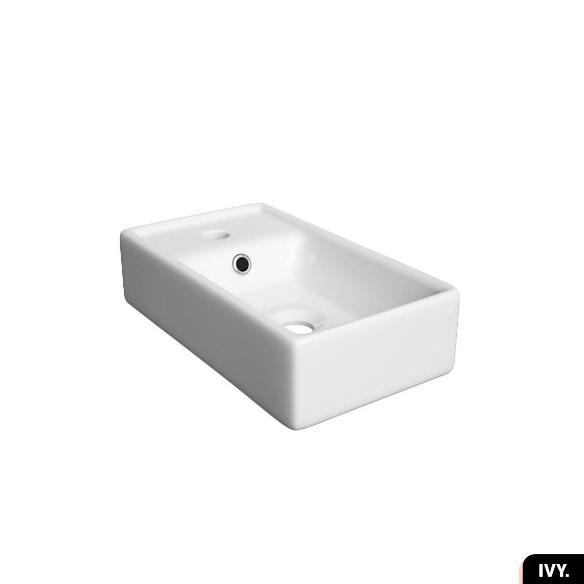 Vasque à encastrer avec siphon OFFERT | IVY | Blanc | 40 × 8 × 22 ...