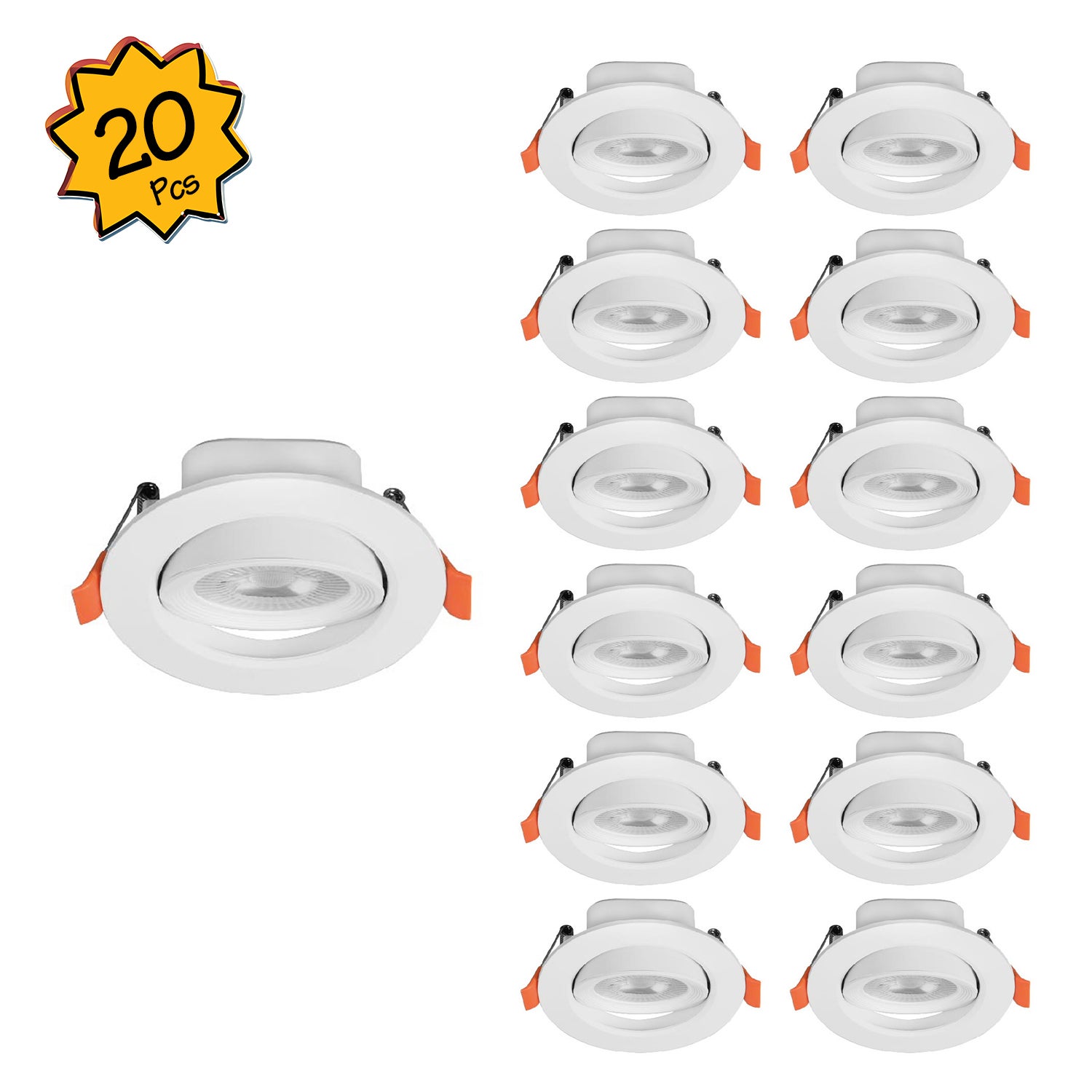 Lot de 20 - Spot LED encastrable pour plafond 7W Blanc froid ...