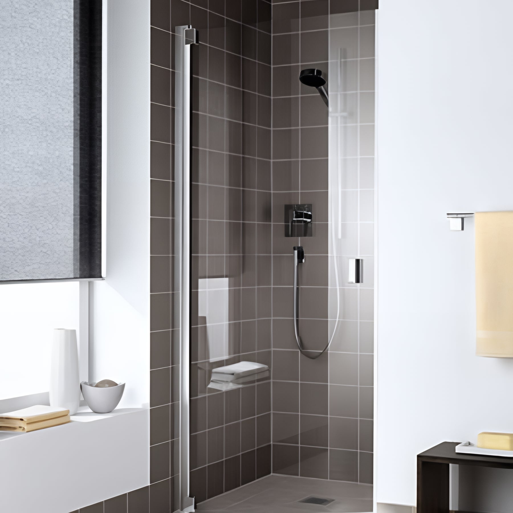 Pared de ducha giratoria anchura 100 cm altura 200 cm perfil plata ...