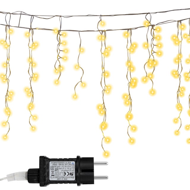 Rideau lumineux noël 15m au meilleur prix | Leroy Merlin