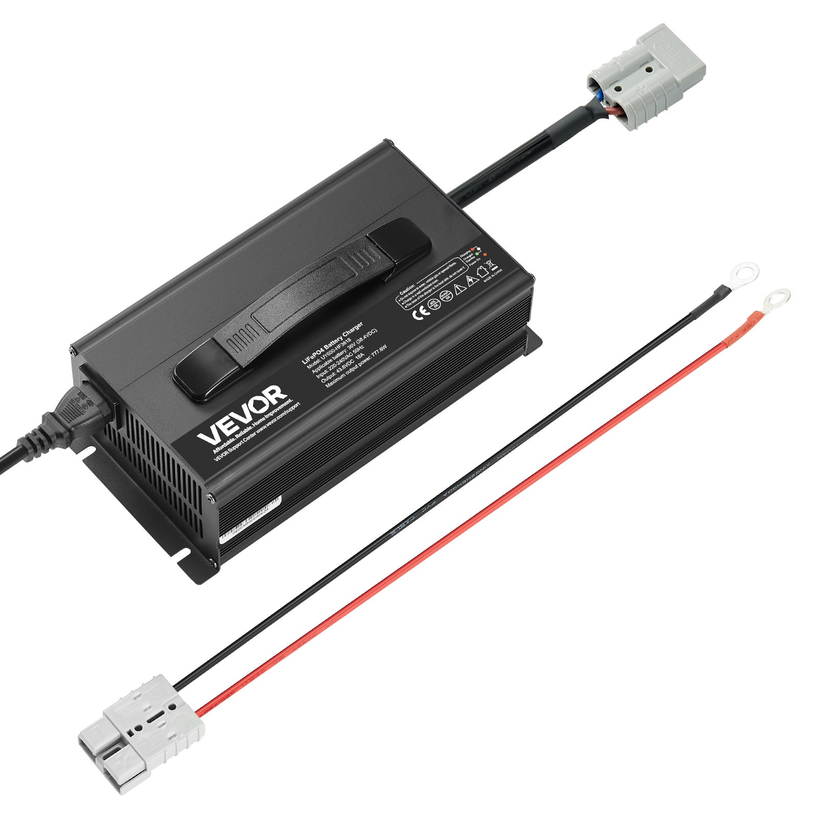 Chargeur Intelligent LiFePO VEVOR 4 36V 18A,43,8V AC/DC,Connecteur ...