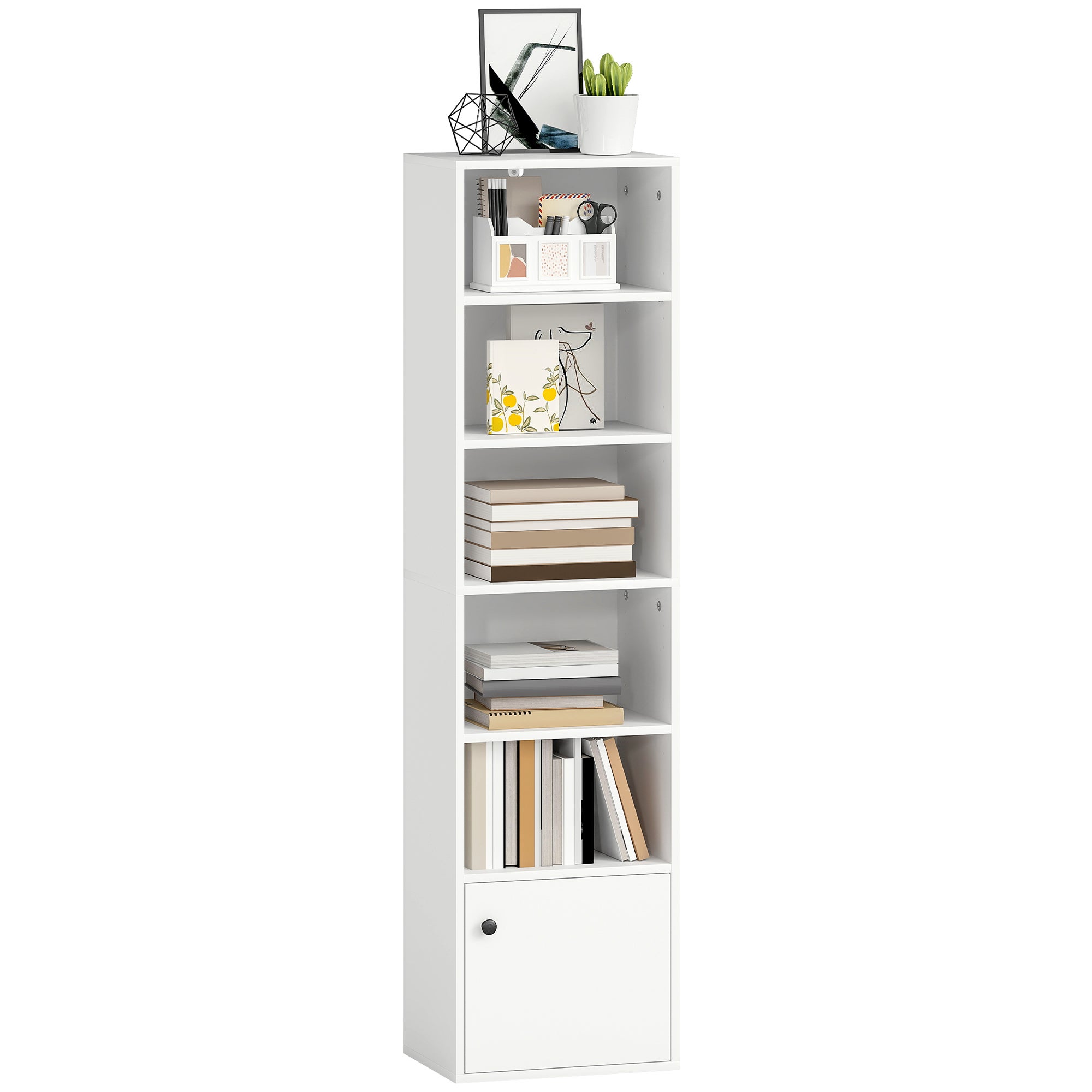 Bibliothèque meuble de rangement 6 niveaux avec 3 étagères réglables et ...