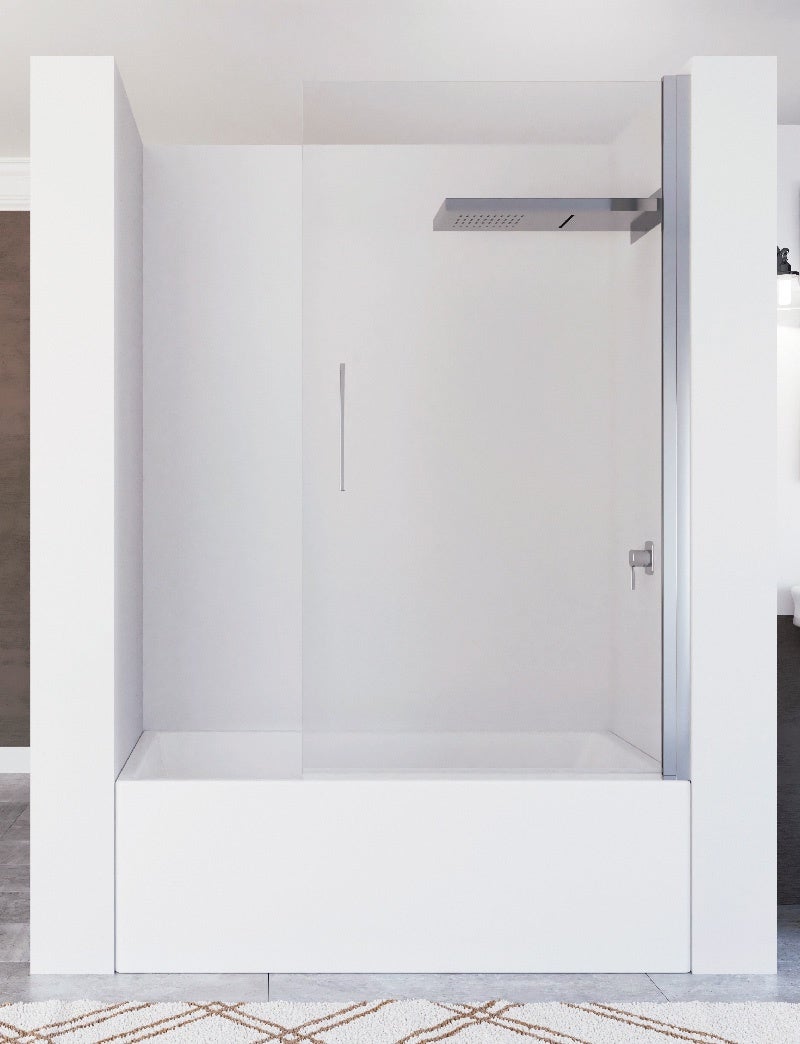 Box Vasca Frontale, 1 Porta Battente, Vetro DECORATO 21 da 6 mm con ...