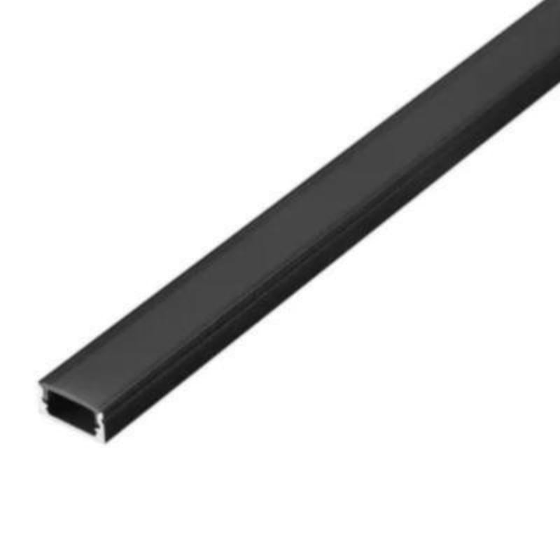 Profilé Aluminium Noir Large 2m avec Cache Opaque Noir - SILAMP | Leroy ...