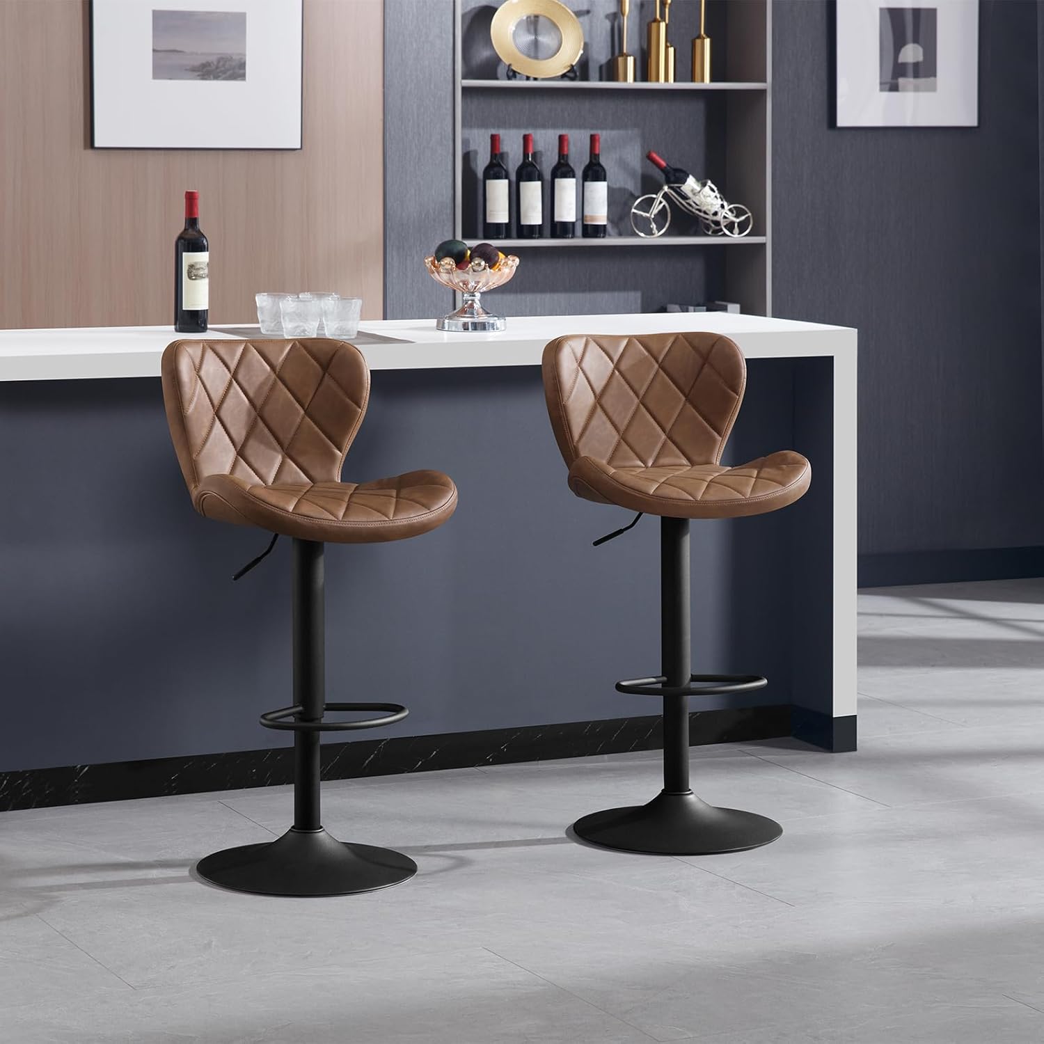 Lot de 2 Tabouret de Bar WOLTU, Tabouret de Cuisine à Hauteur Réglable ...