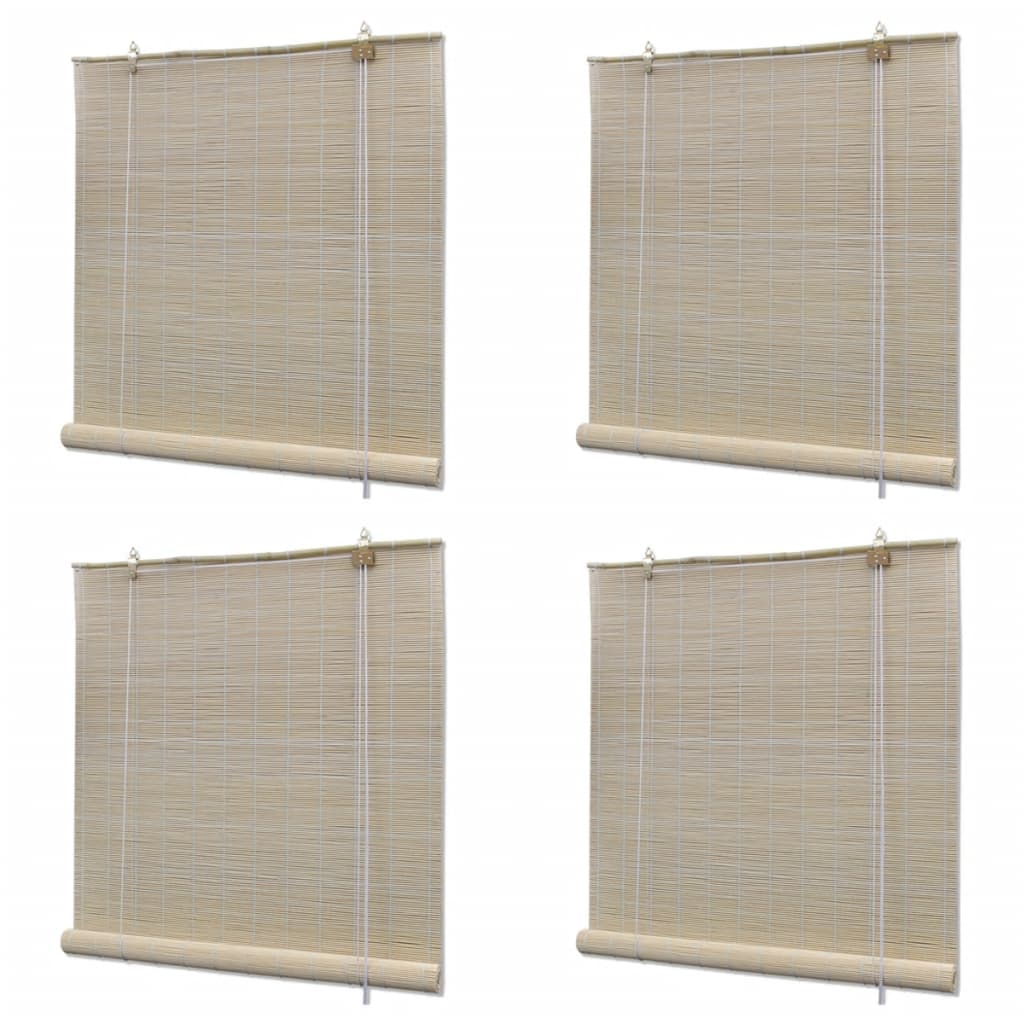 Stores à rouleau Bambou naturel 4 pcs 120x160 cm | Leroy Merlin