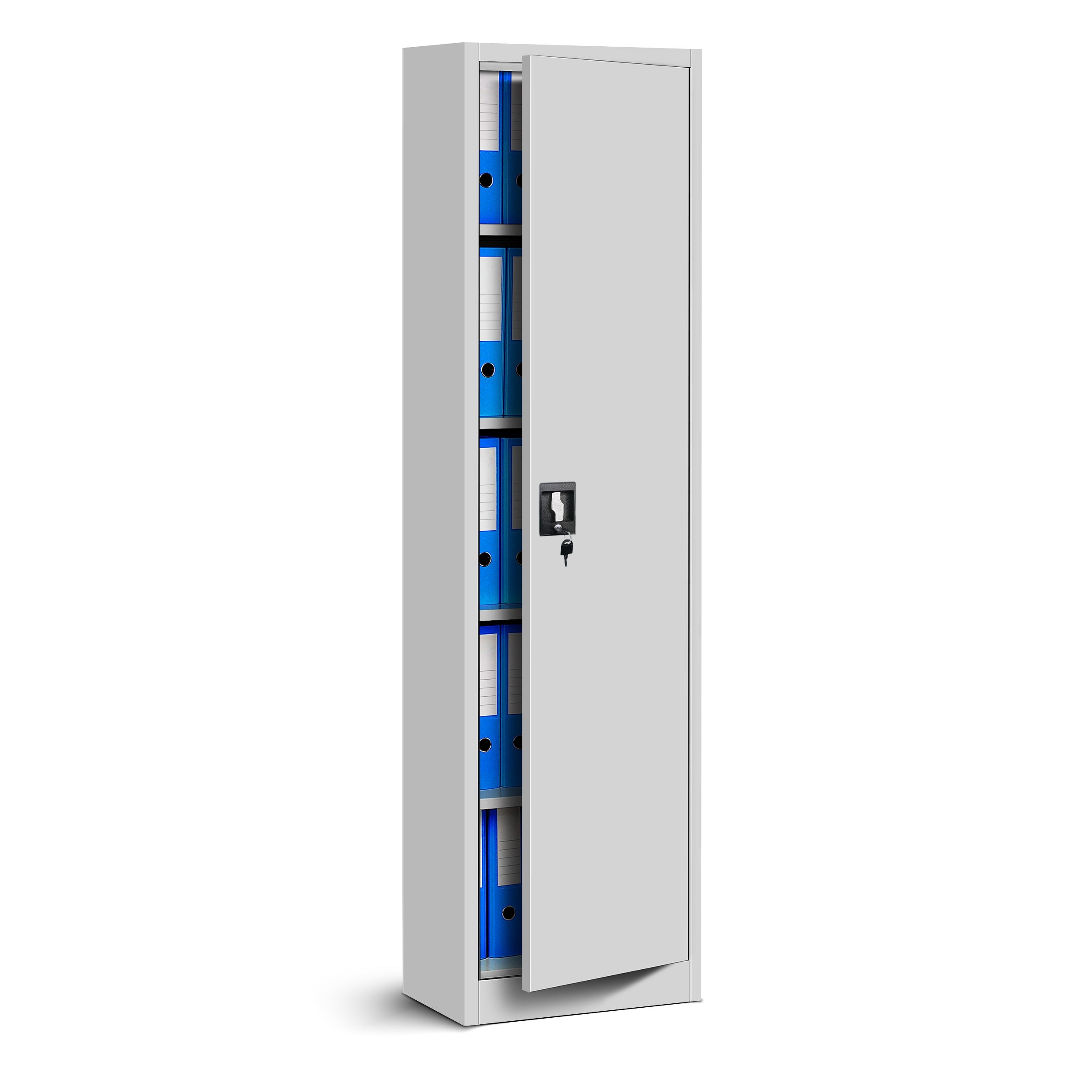 Armario Metálico de Oficina con 4 Estantes - Chapa de Acero - Puertas ...