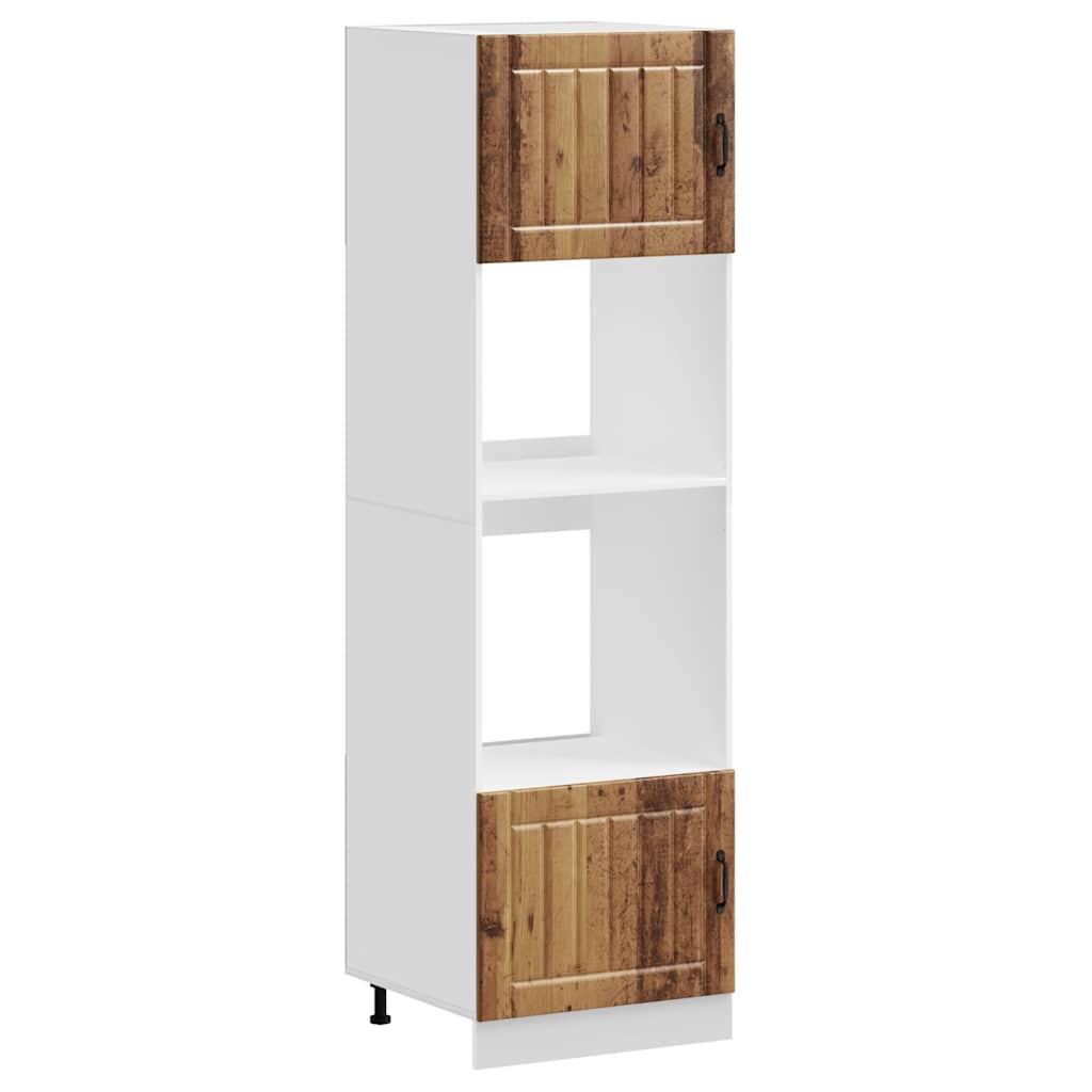 Meubles de four 2 pcs en bois d'ingénierie Kalmar vieux bois | Leroy Merlin